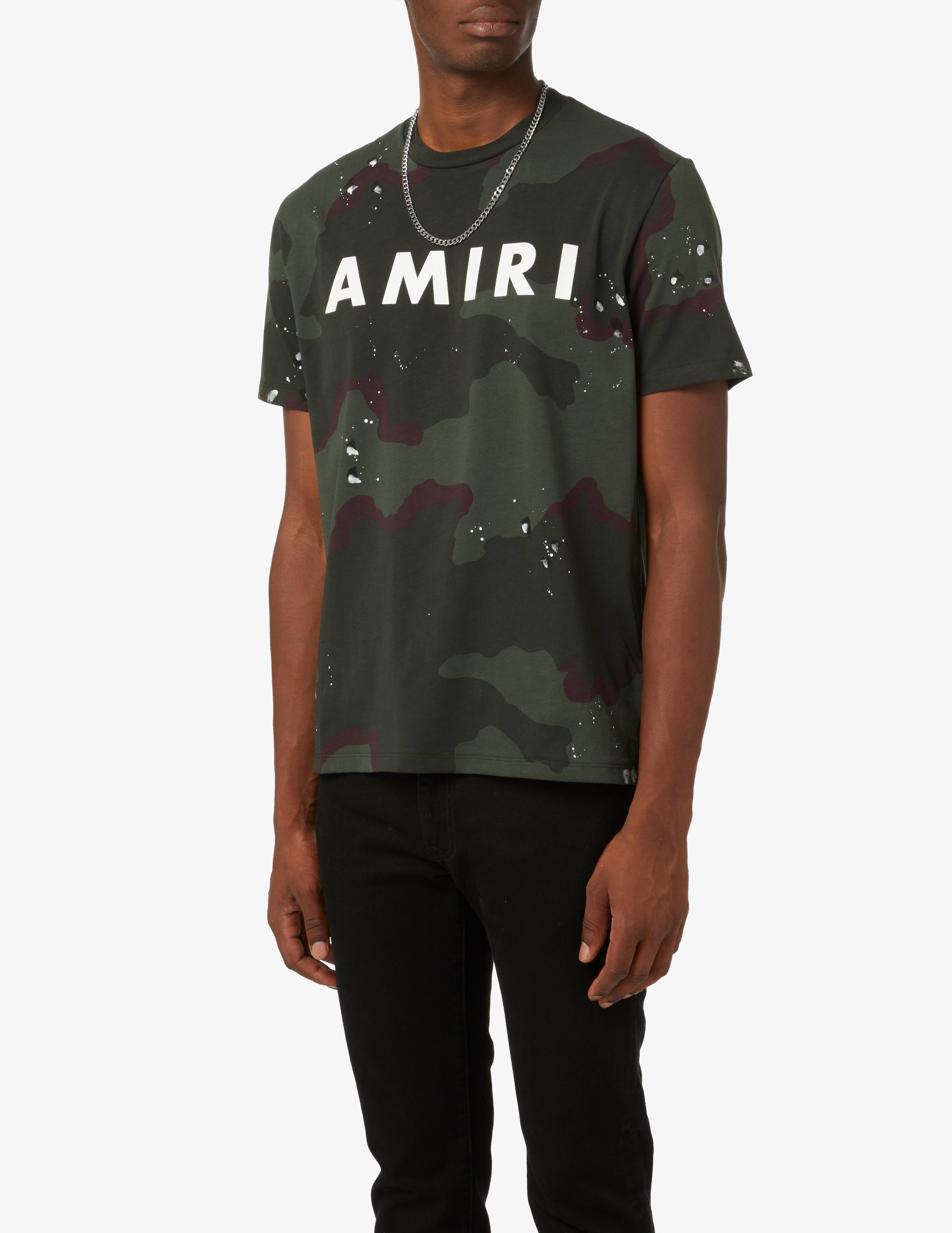 Shop Amiri Army logo t-shirt - Green on Rinascente