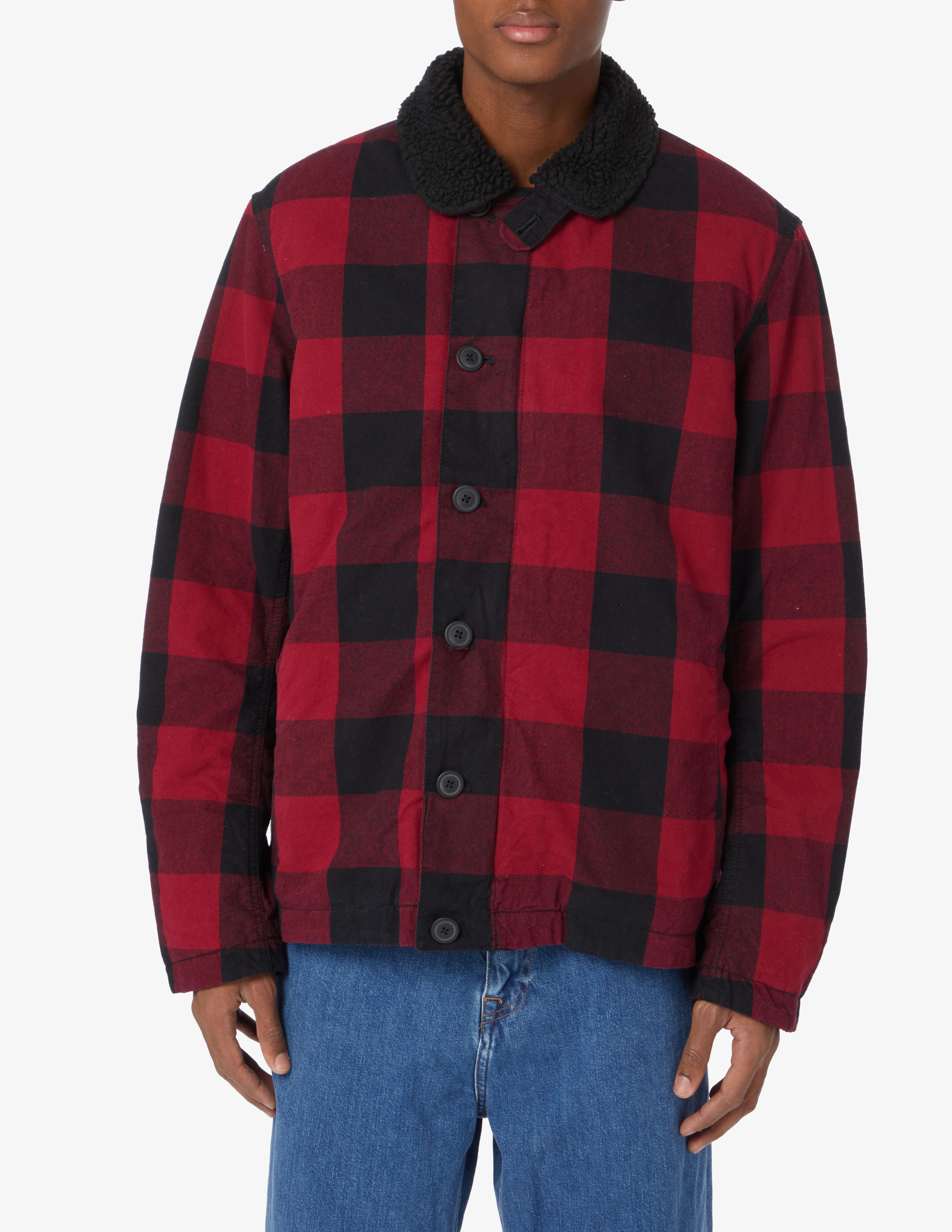 Shop Barbour International Big check jacket - Red on Rinascente