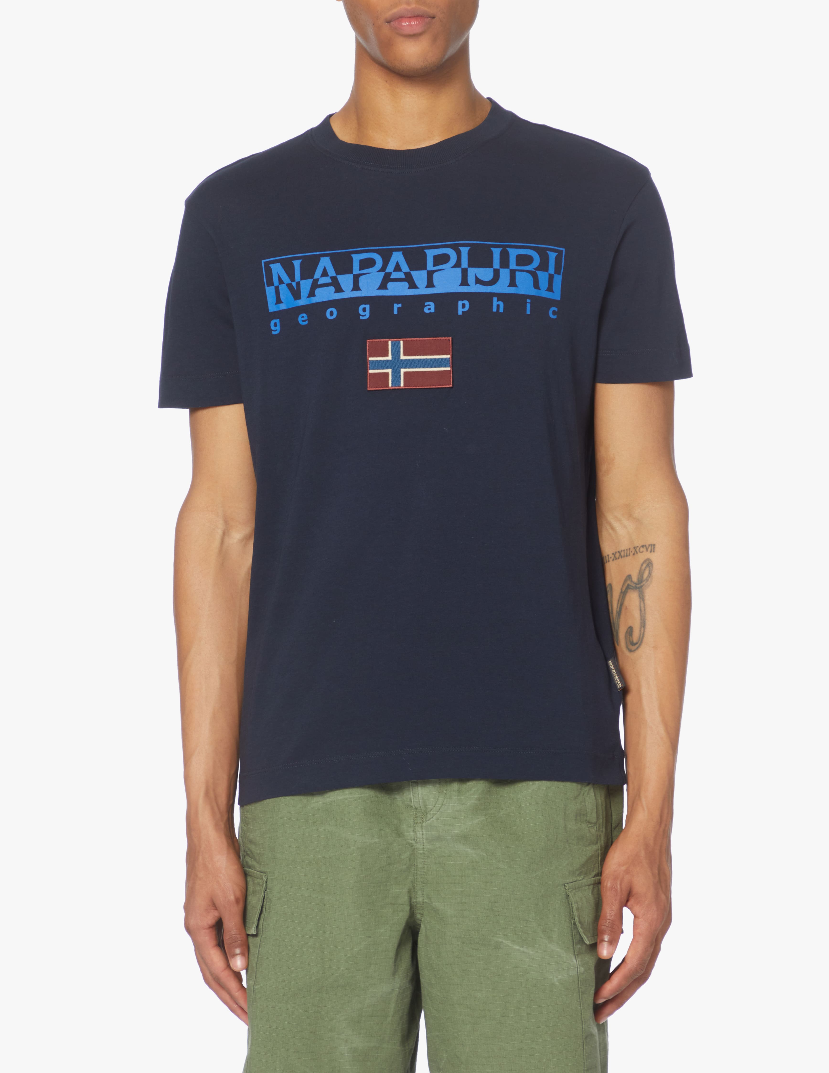 Shop Napapijri Flag logo t-shirt - black on Rinascente