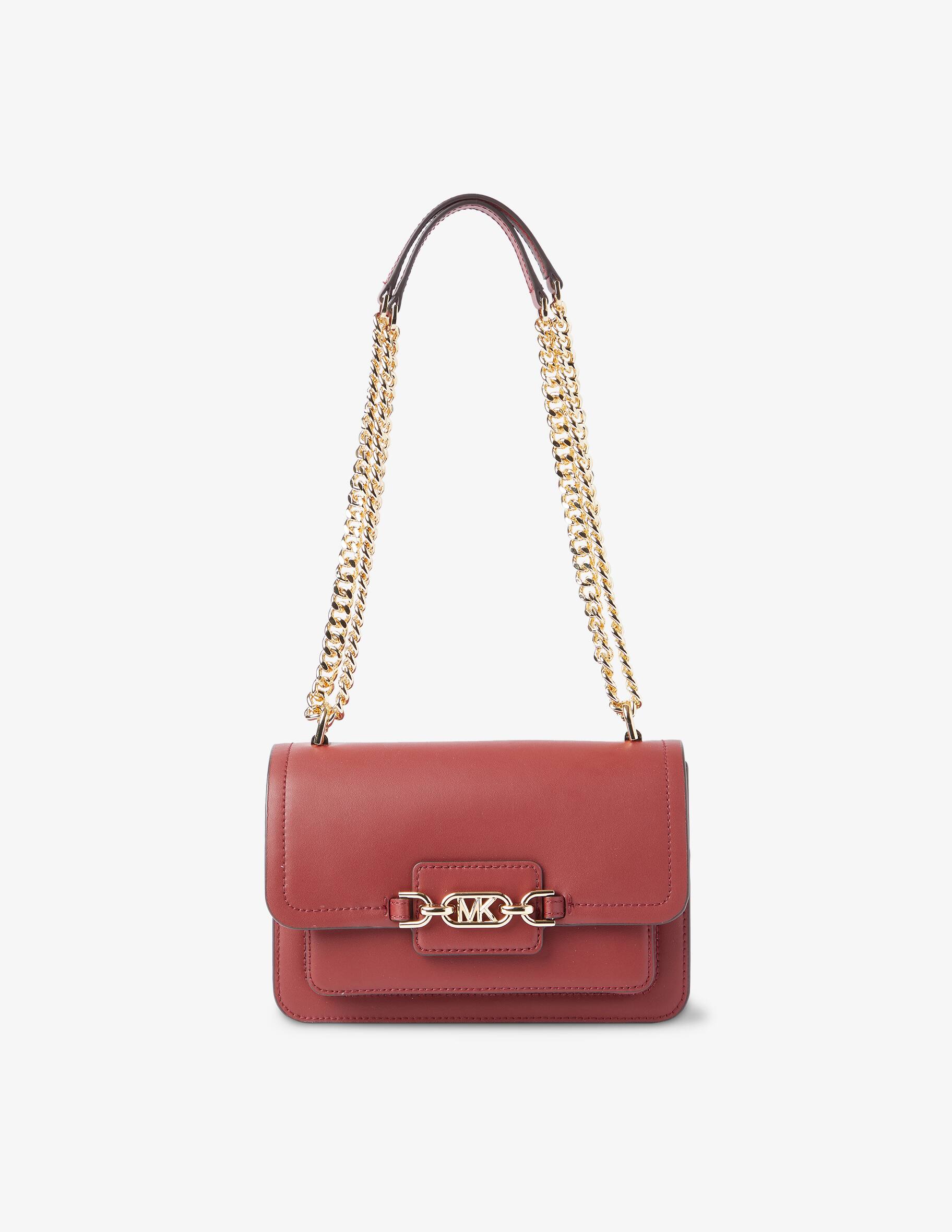 Acquista Michael Michael Kors Borsa a spalla in pelle Heather - Rosso ...