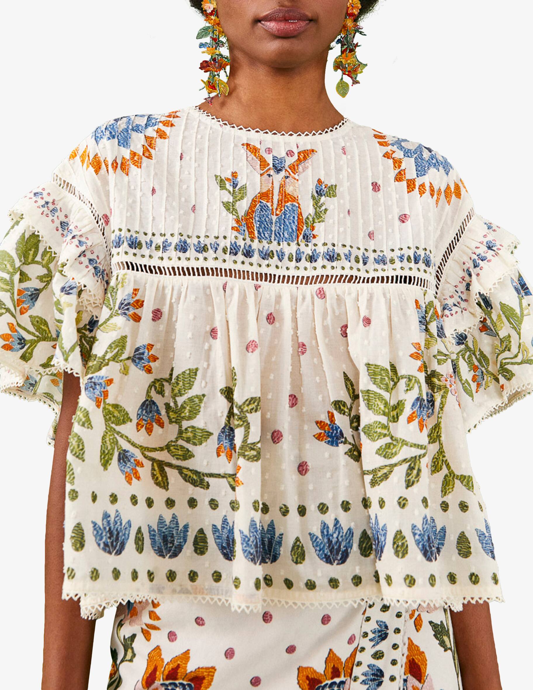 Shop Farm Rio Summer garden blouse on Rinascente