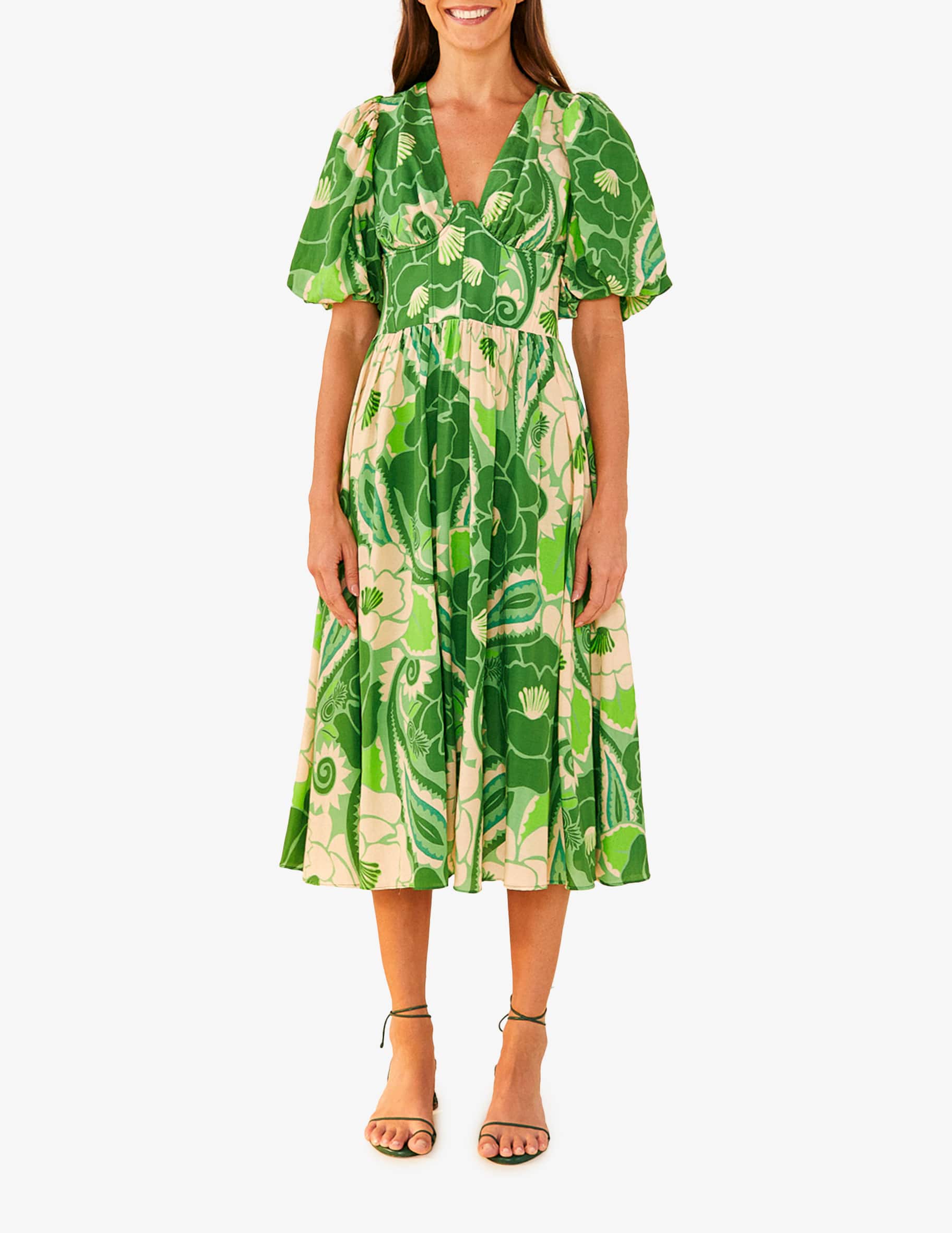 Shop Farm Rio Tropical groove midi dress on Rinascente