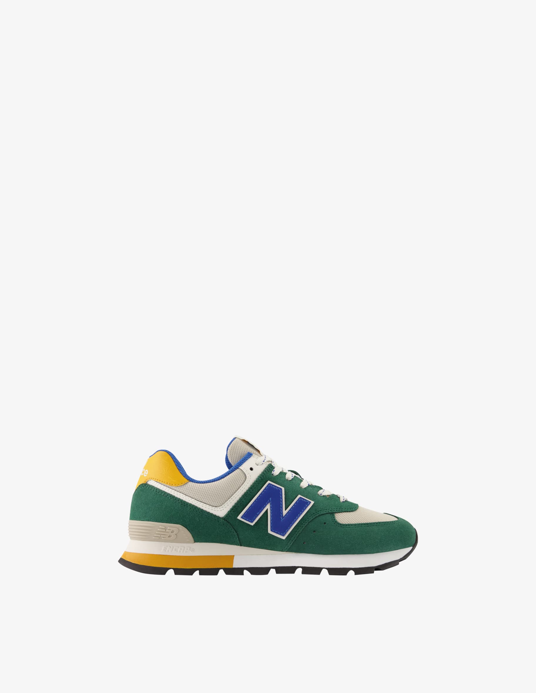 Shop New Balance 574 suede mesh sneakers - Multicolor on Rinascente