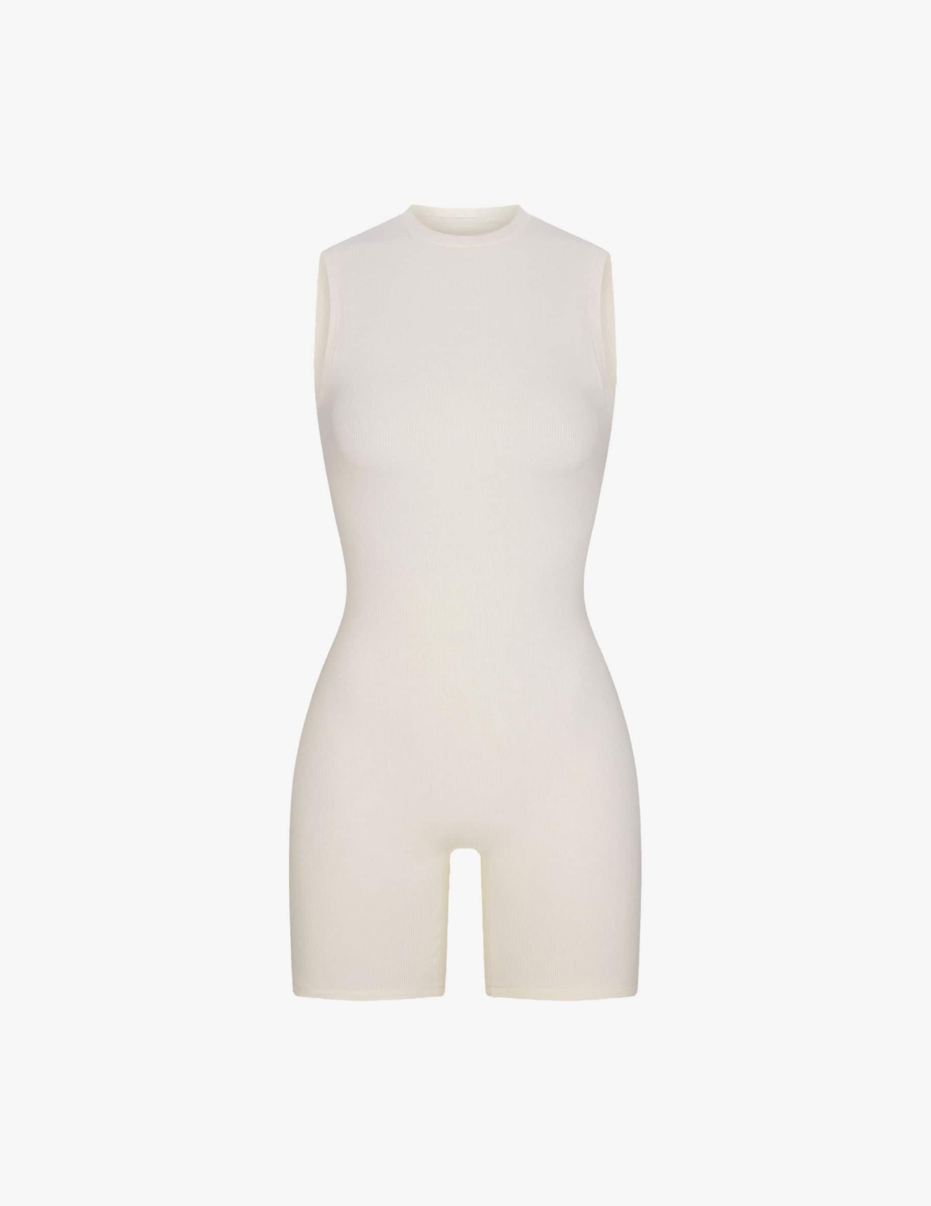Shop SKIMS Cotton rib open back onesie on Rinascente