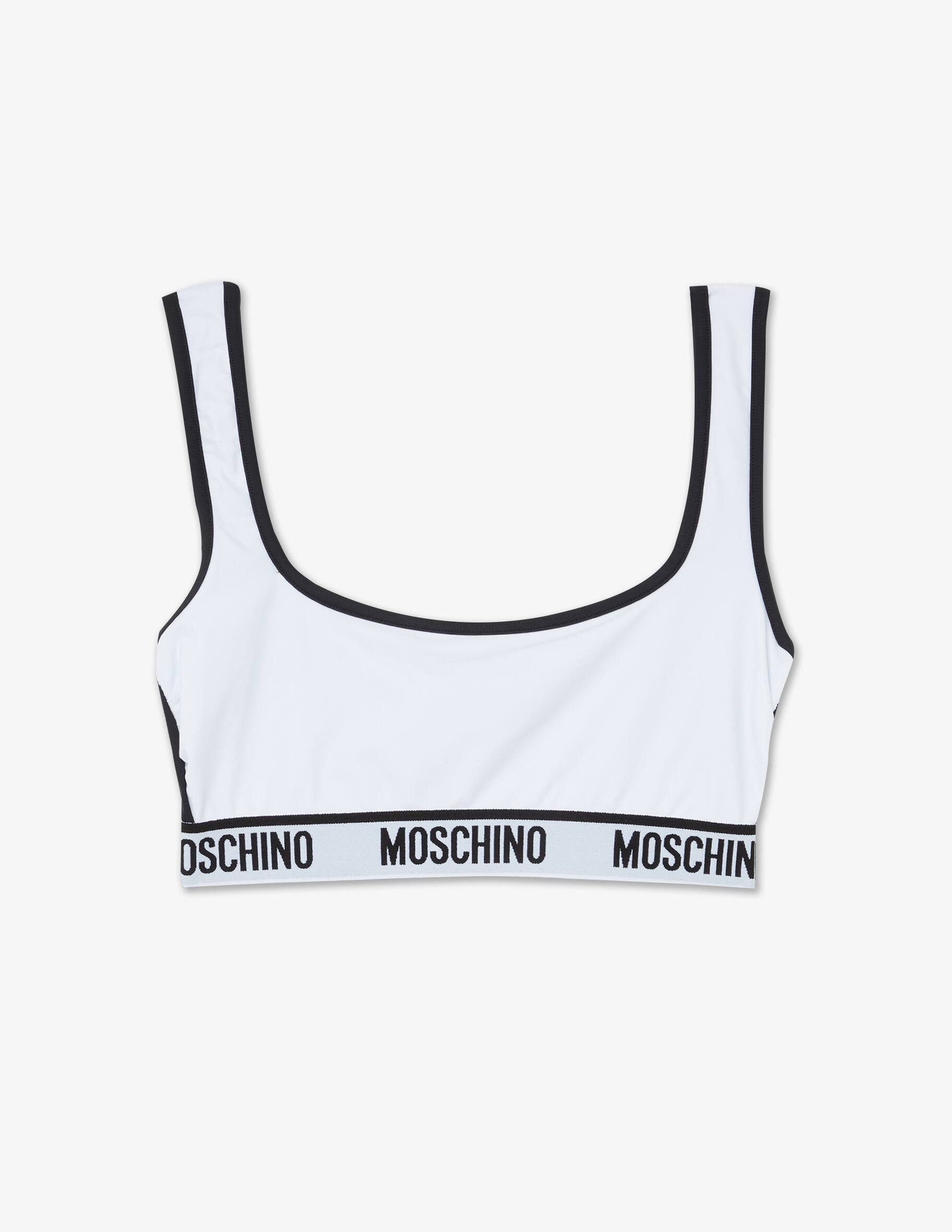 Shop Moschino Top with lycra logo on Rinascente