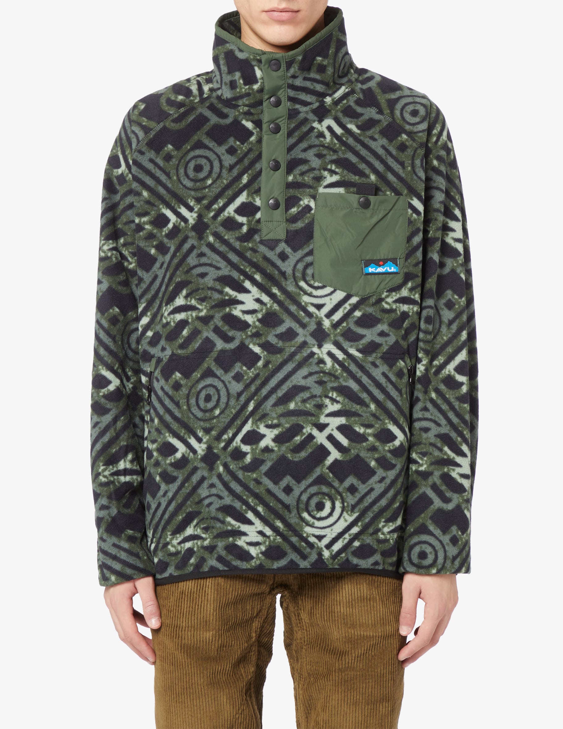 Shop Kavu Teannaway pattern snap pile on Rinascente