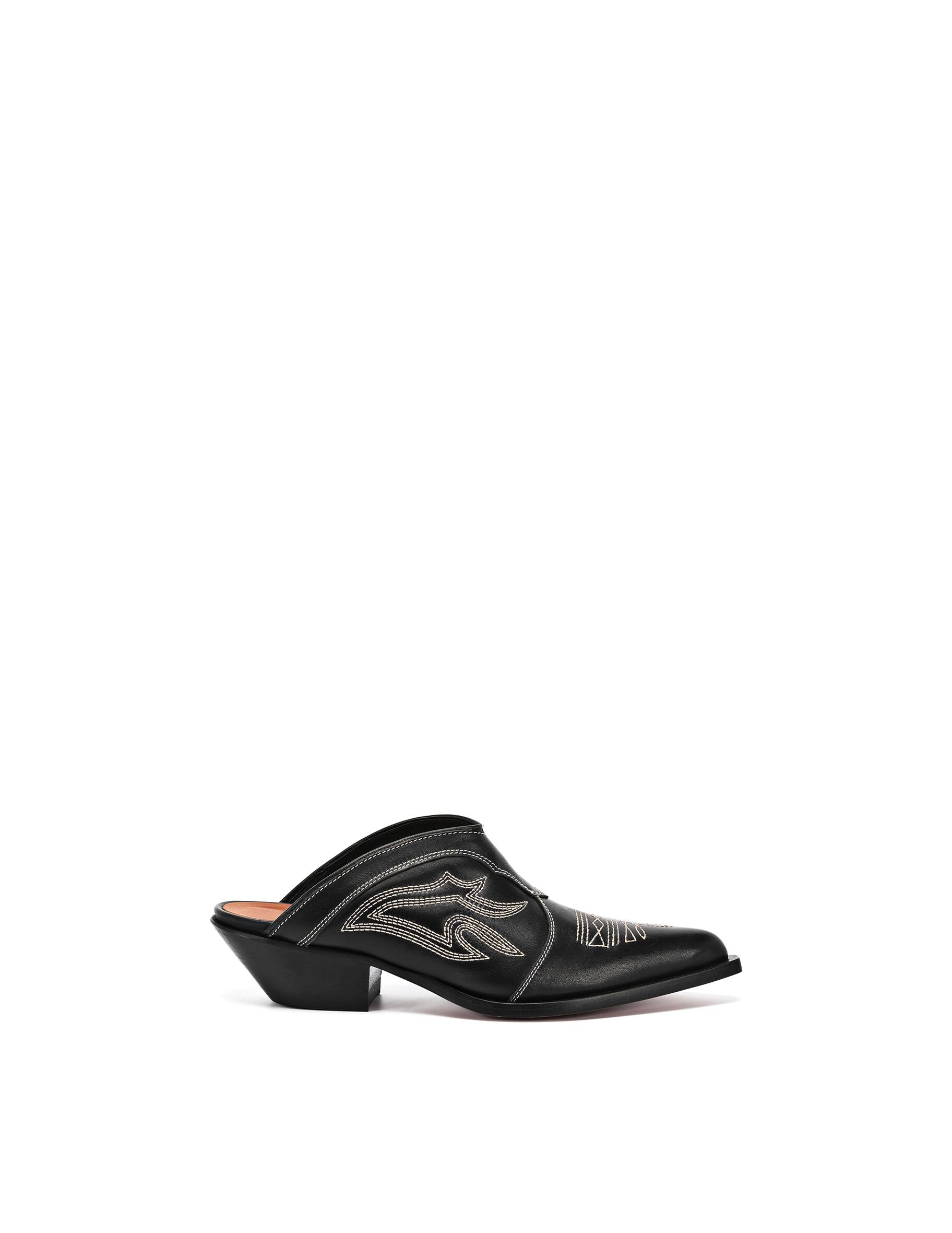 Shop Sonora Tulum calf leather mules - black on Rinascente