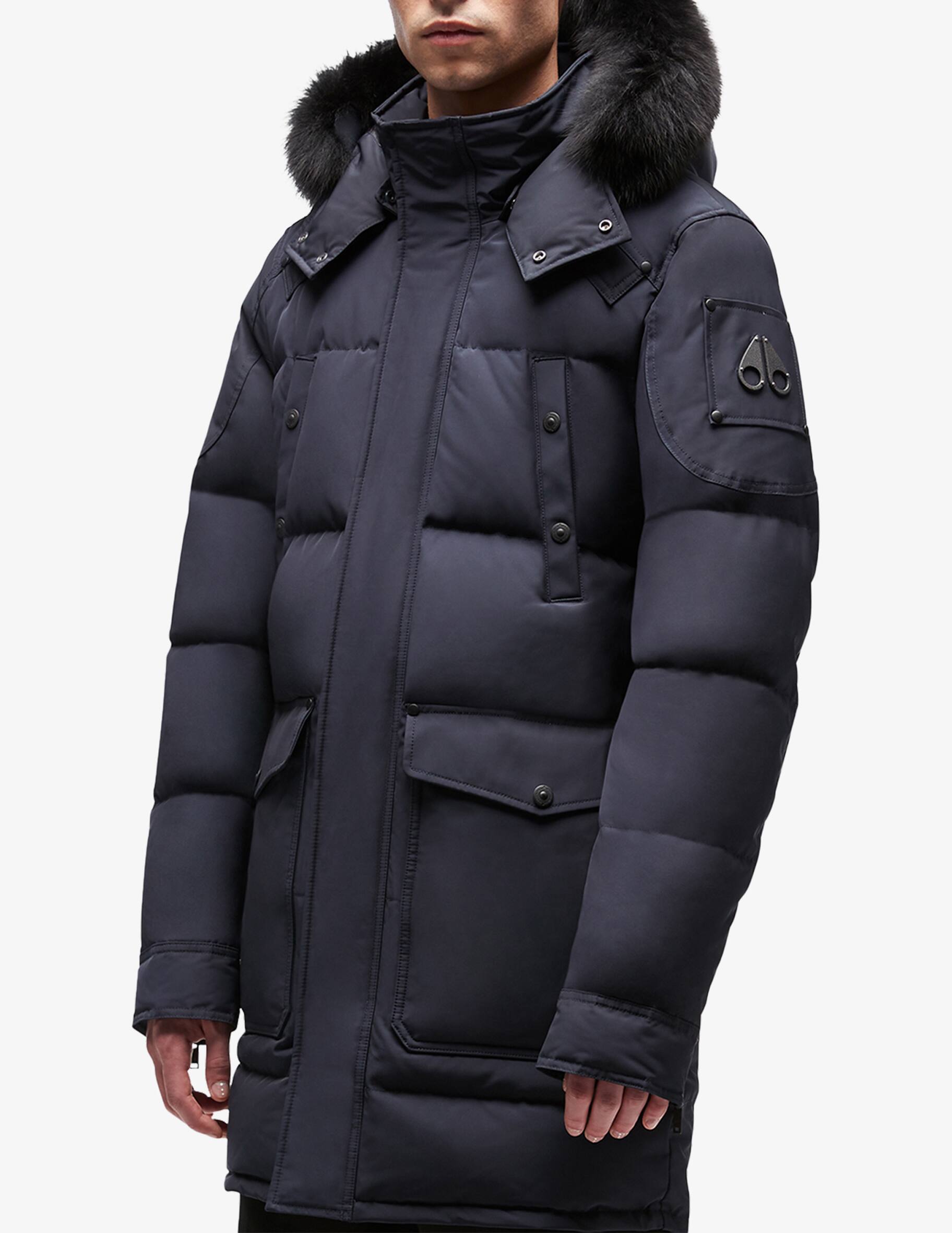 Shop Moose Knuckles Vig rig hooded parka - Blue on Rinascente