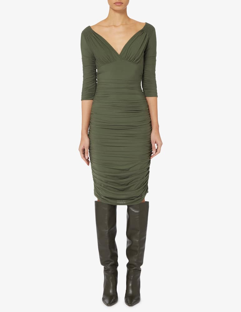 Shop Norma Kamali Tara long sleeved dress on Rinascente