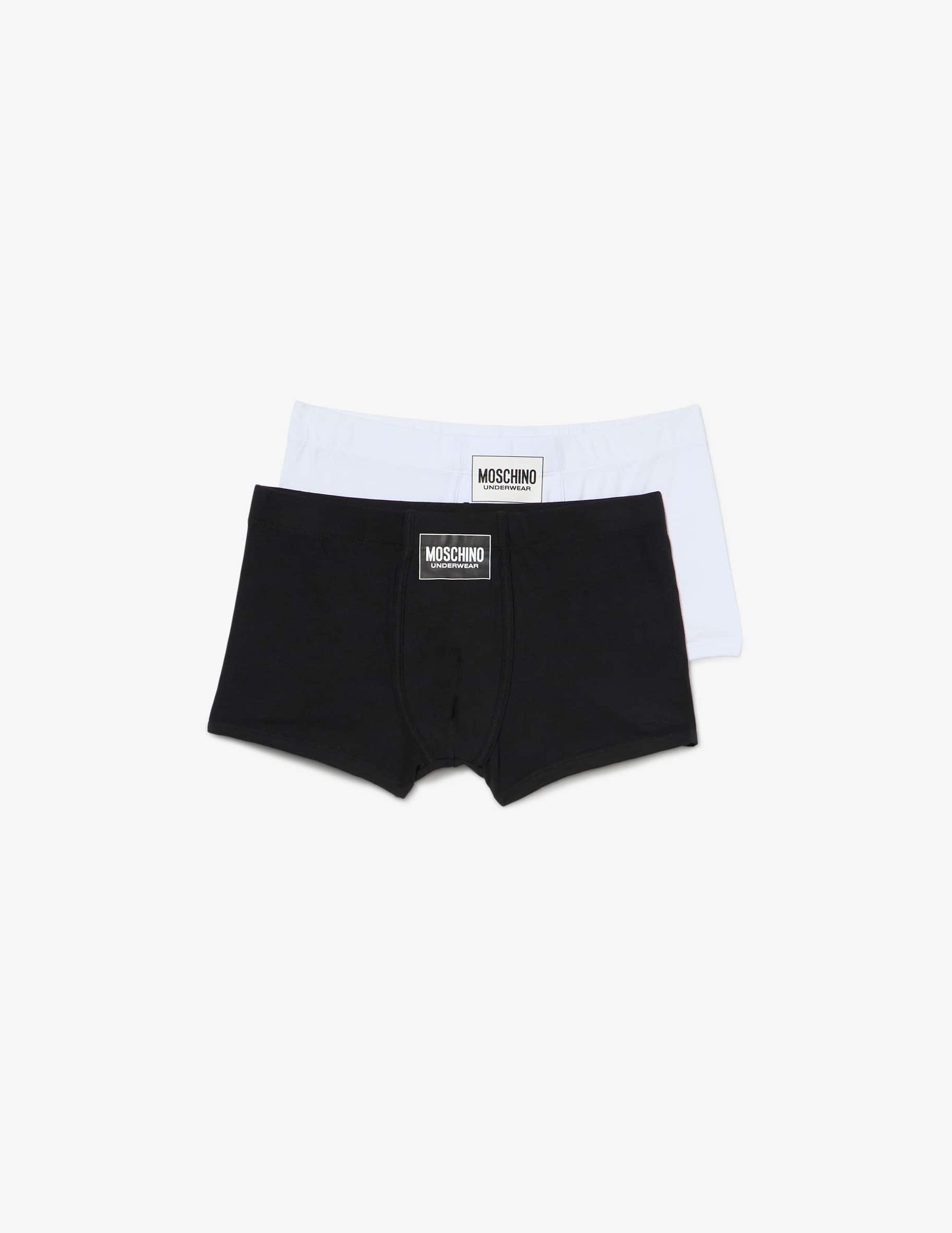 Shop Moschino 2pack printed label boxers on Rinascente