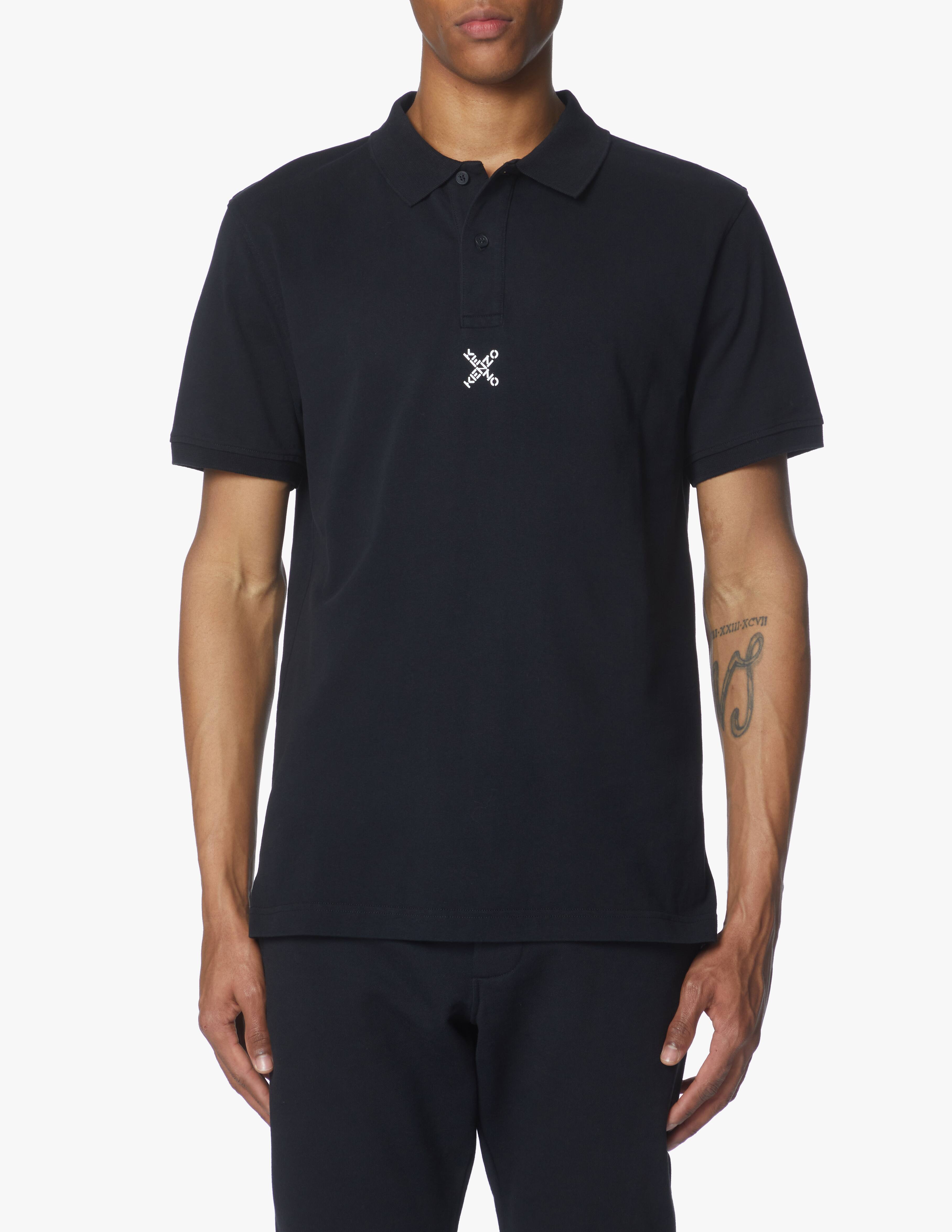 Shop Kenzo Polo kenzo sport logo back - black on Rinascente