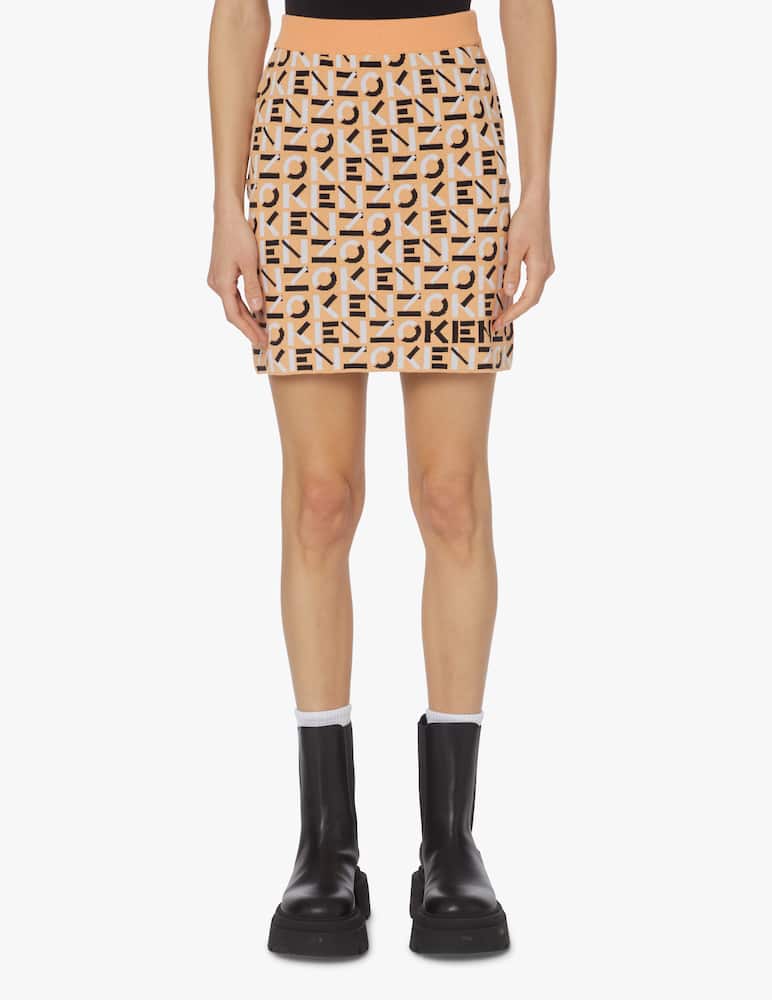 Kenzo Monogram cotton blend skirt - orange - Rinascente.it