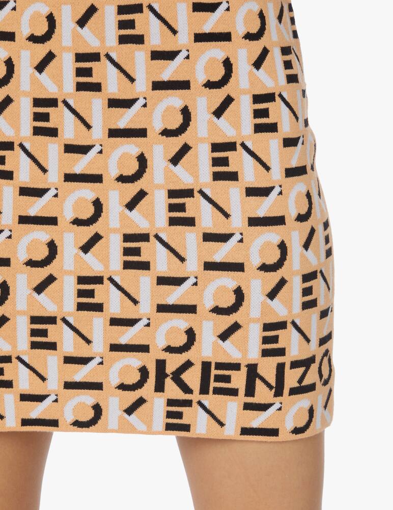 Kenzo Monogram cotton blend skirt - orange - Rinascente.it