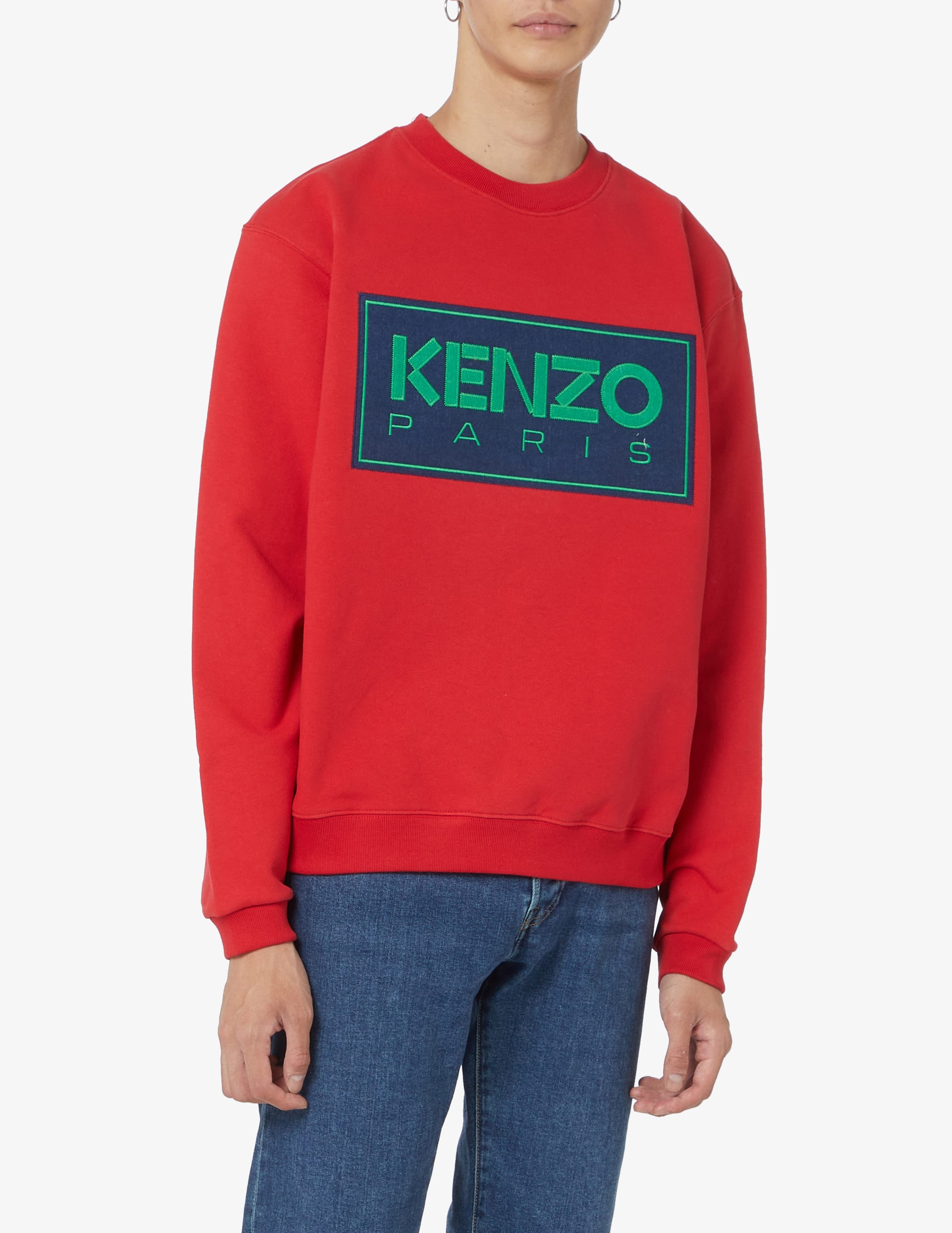 Acquista Kenzo Felpa girocollo logo frontale - Rosso su Rinascente
