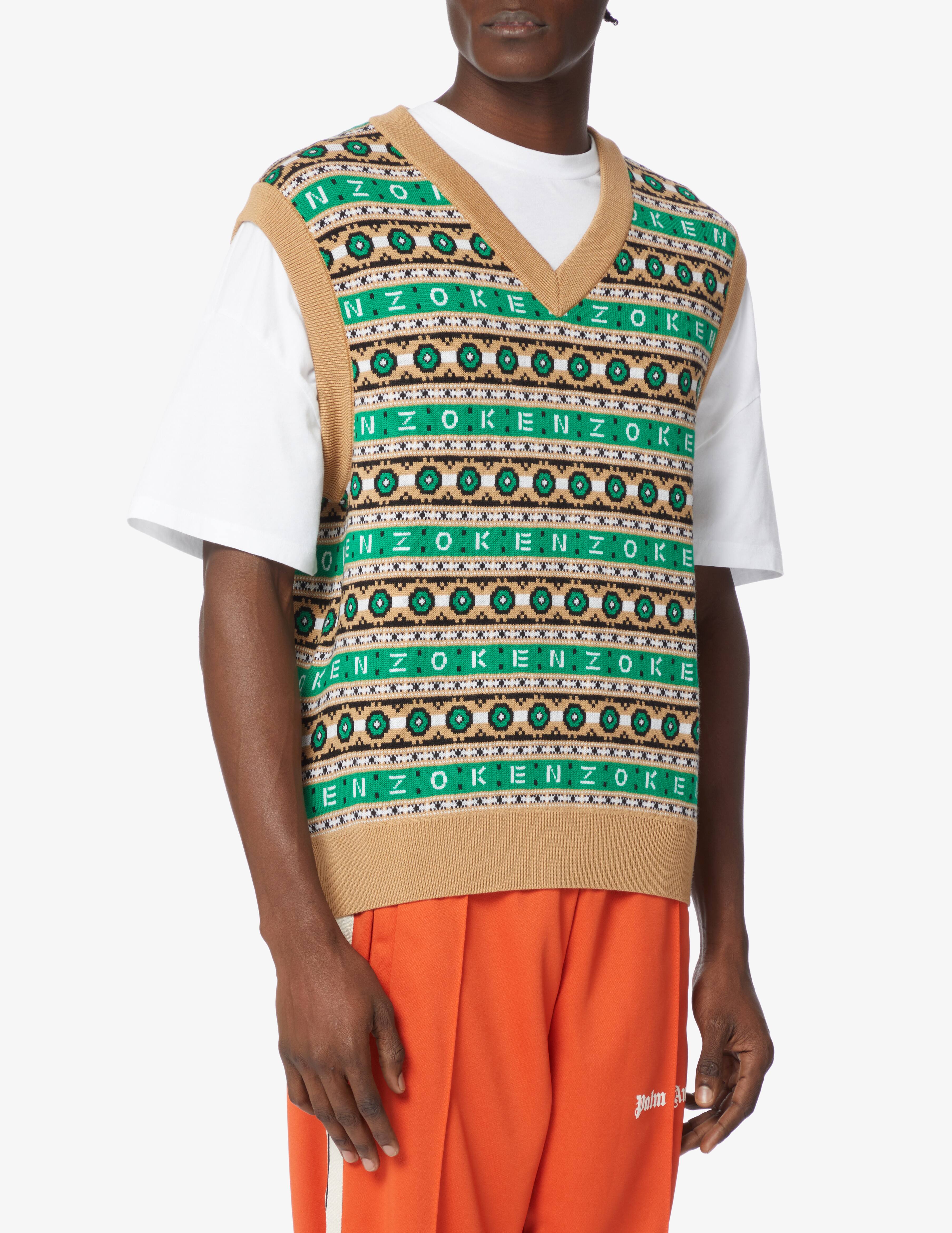 Shop Kenzo Wool vest with logo - Multi on Rinascente