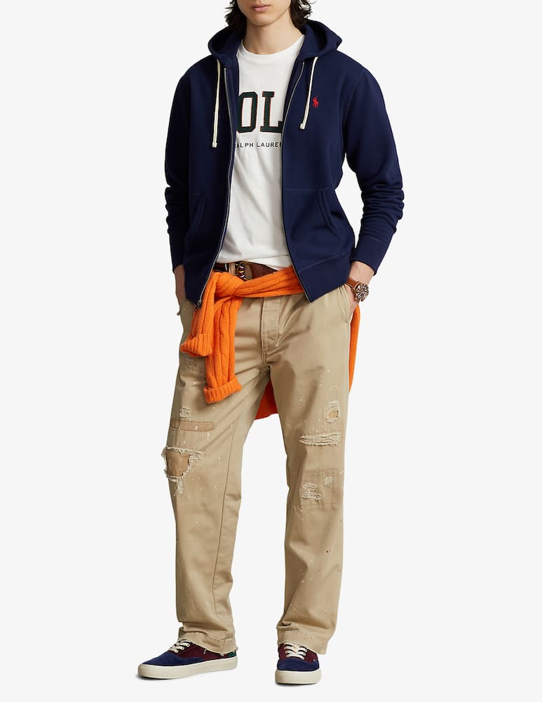 Shop Polo Ralph Lauren Fzip rl sweater - Blue on Rinascente