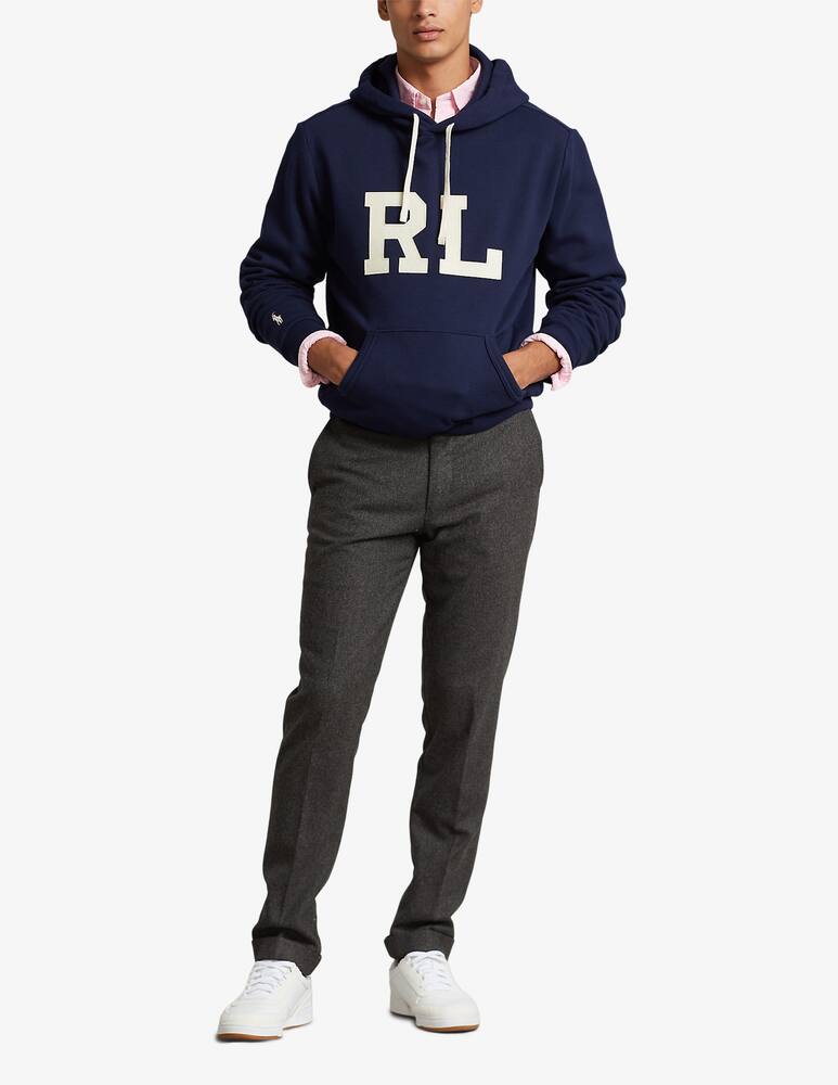 Shop Polo Ralph Lauren Blue rl hoodie - Blue on Rinascente