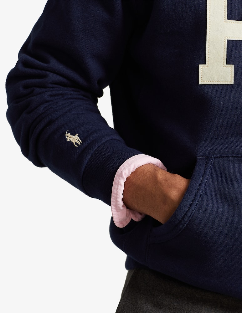 Shop Polo Ralph Lauren Blue rl hoodie - Blue on Rinascente