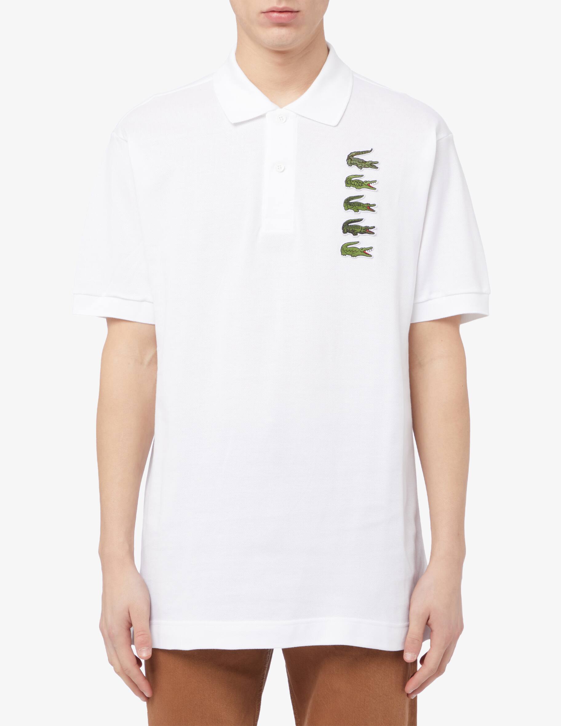 Shop Lacoste Piquet cocco timeline polo shirt on Rinascente