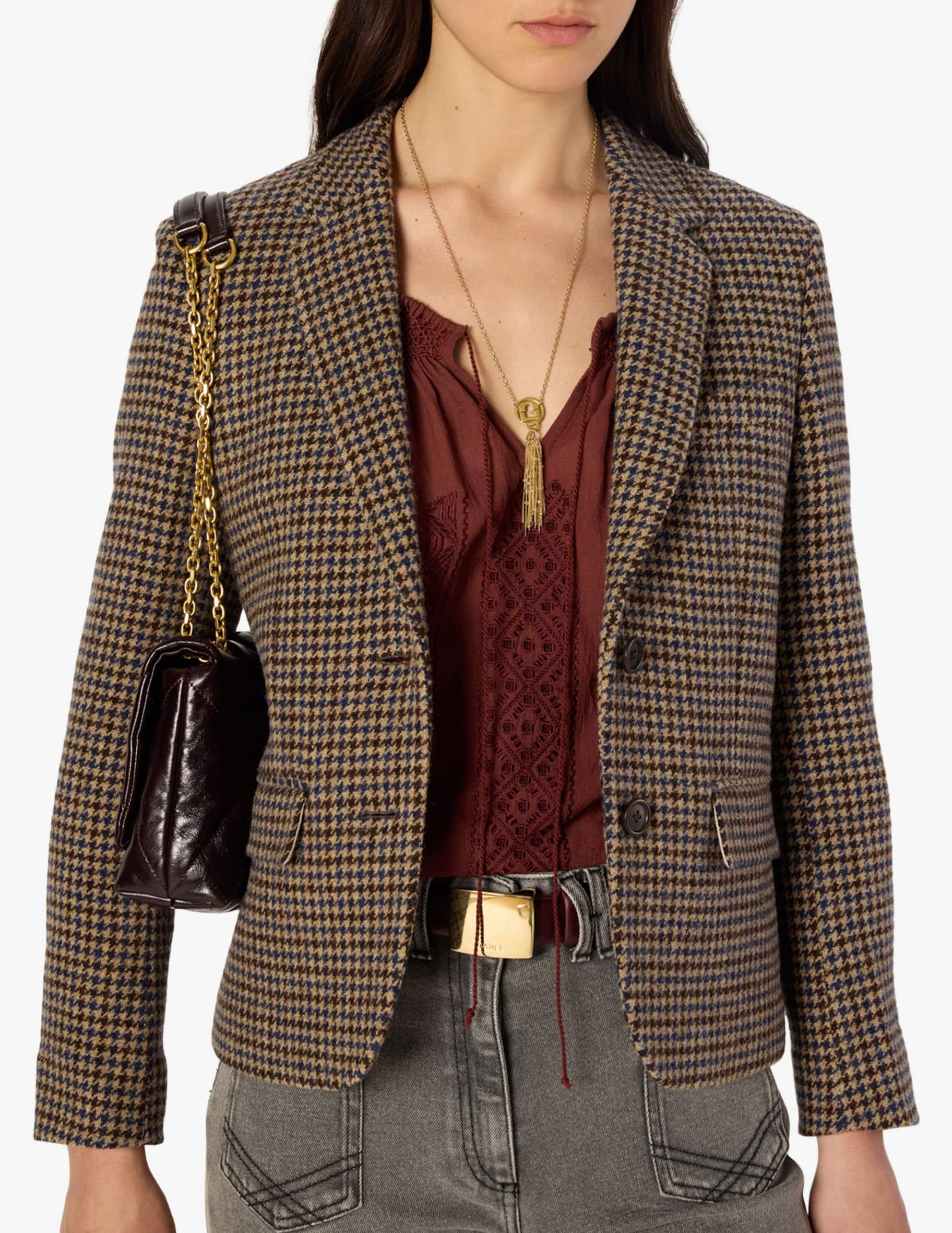 Shop Gerard Darel Nathane check blazer on Rinascente