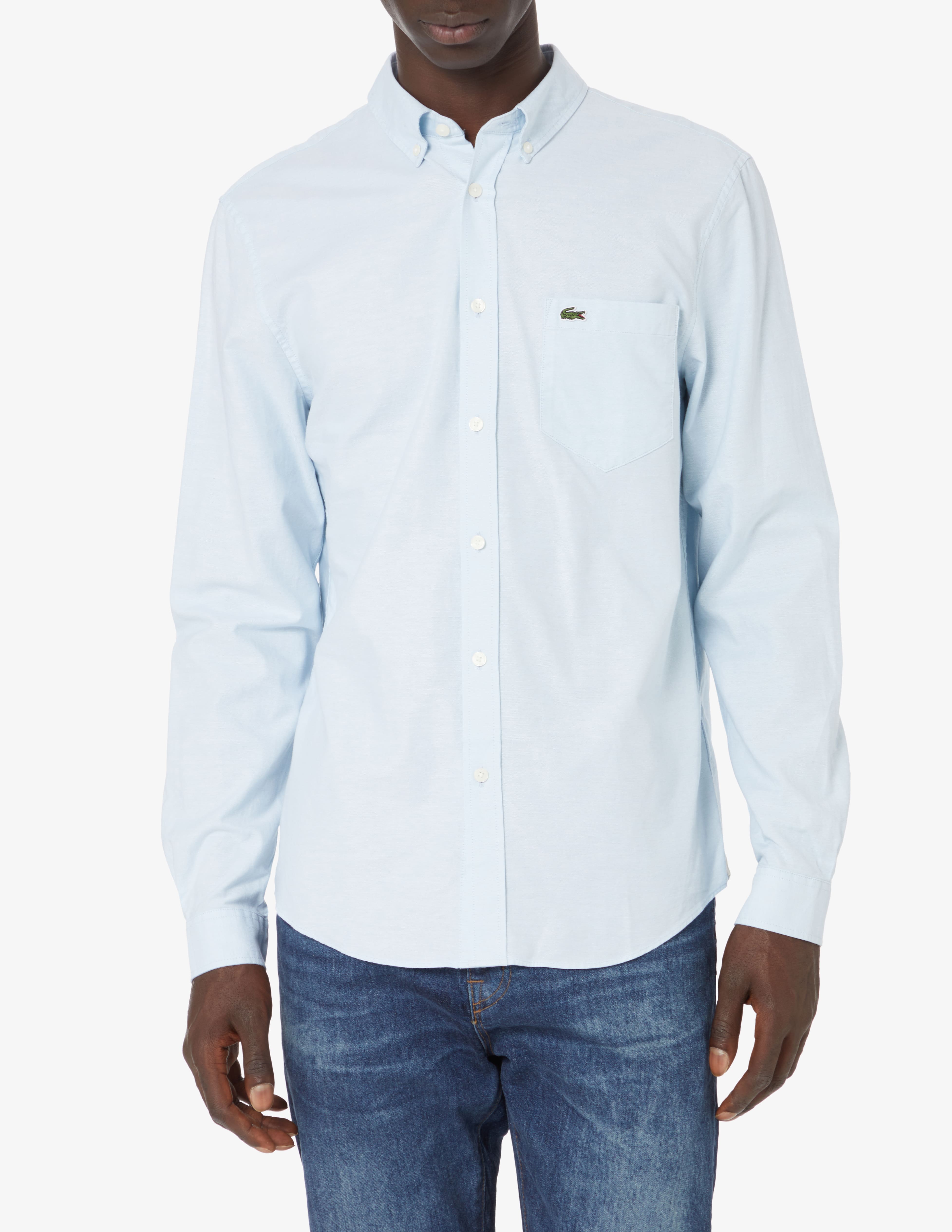 Acquista Lacoste Camicia manica lunga oxford - Azzurro su Rinascente