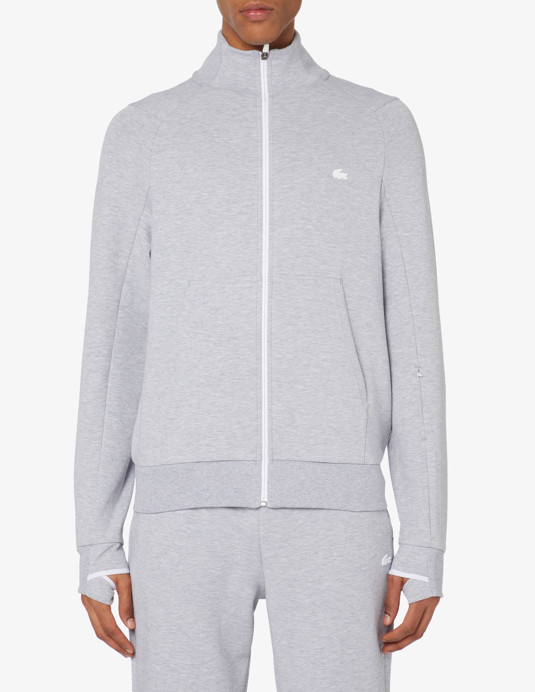 Shop Lacoste Double knit cocco zipped sweater on Rinascente