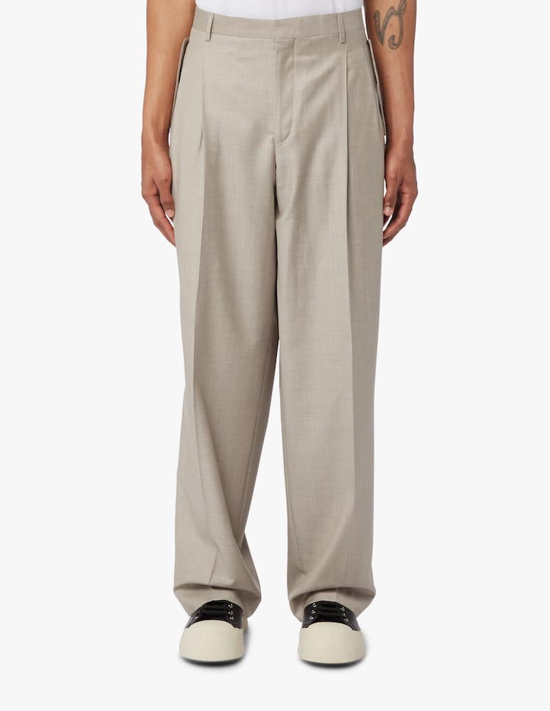 Shop Etudes Wool vision pants - beige on Rinascente