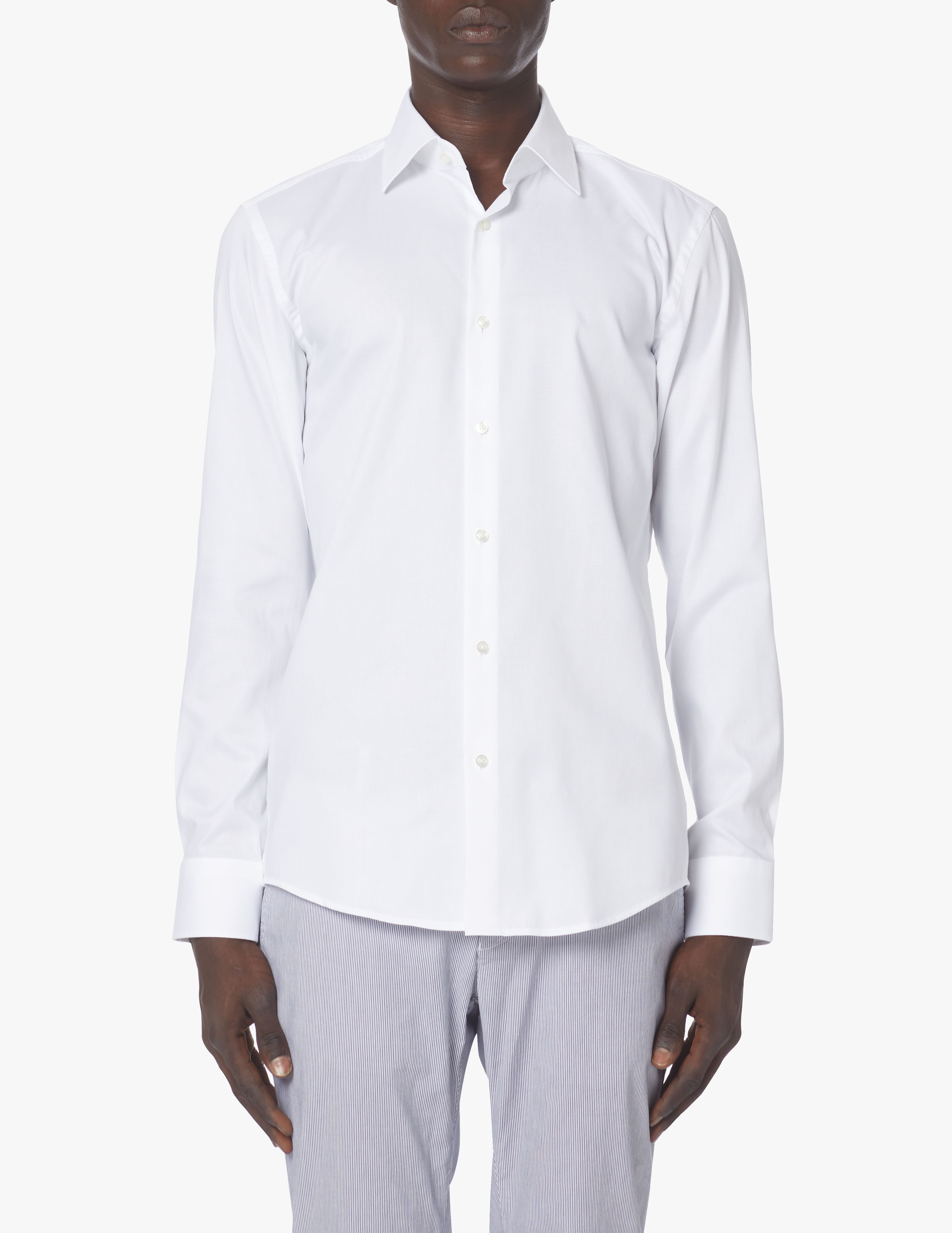 Shop BOSS Kent slim shirt - white on Rinascente
