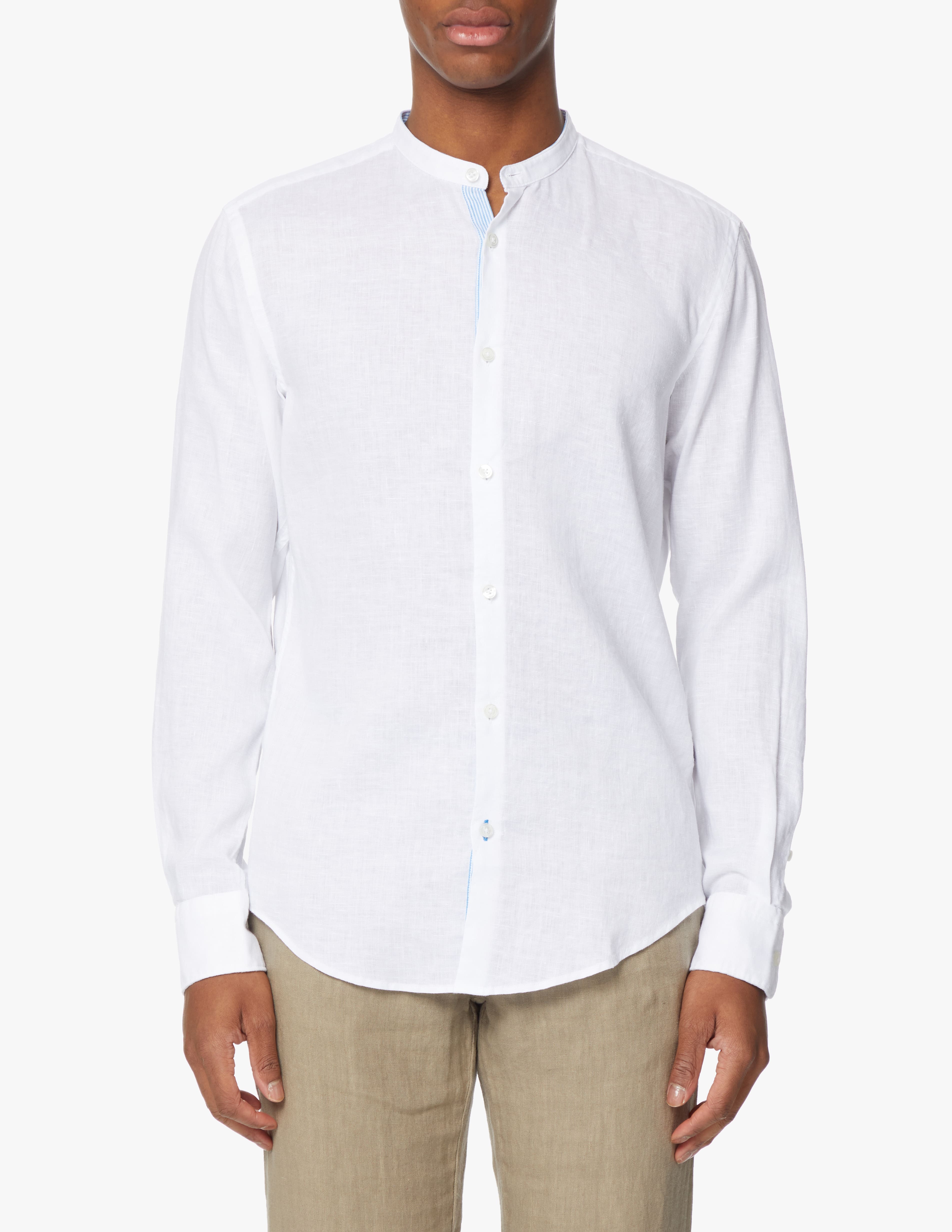 Shop BOSS Garment dyed line guru shirt - white on Rinascente