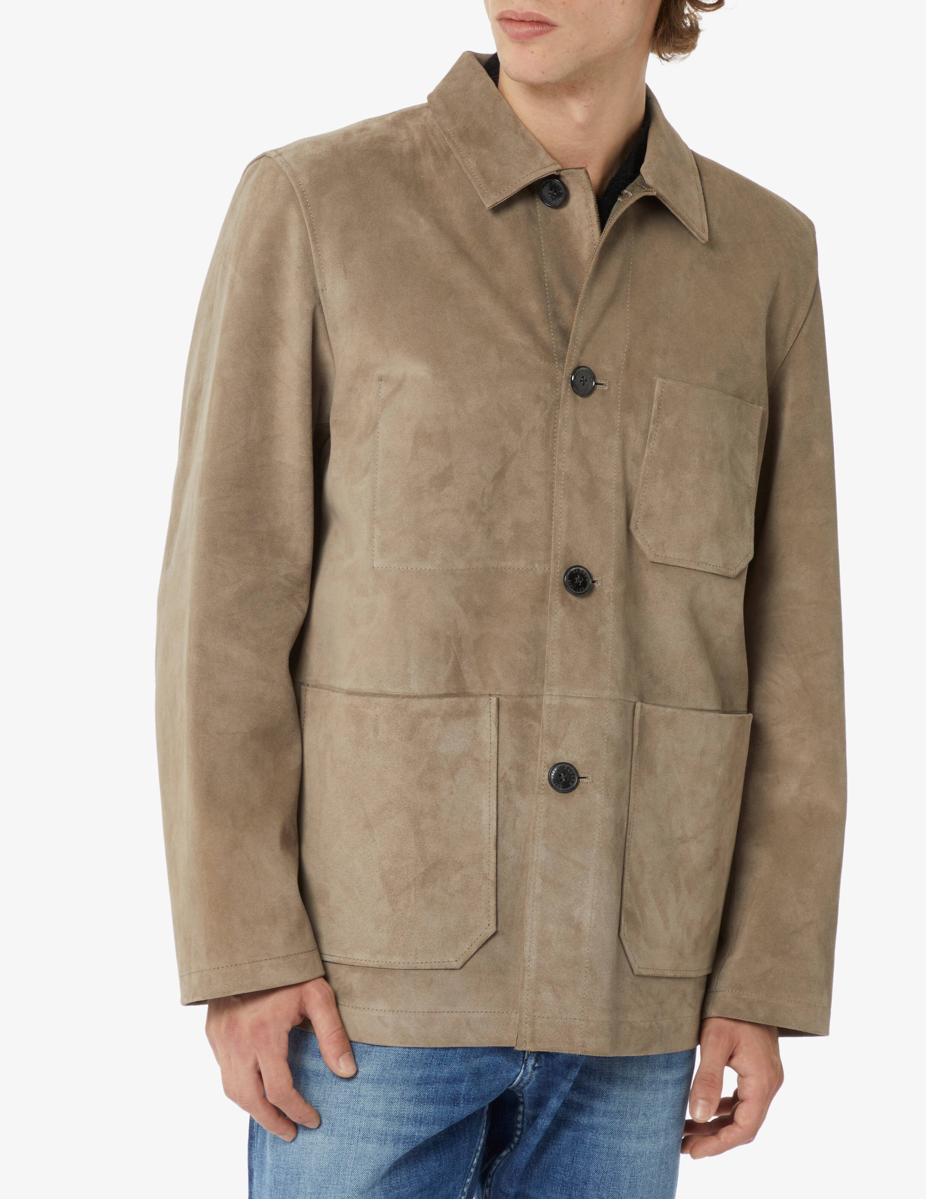 Acquista Closed Giacca overshirt in suede - Beige su Rinascente