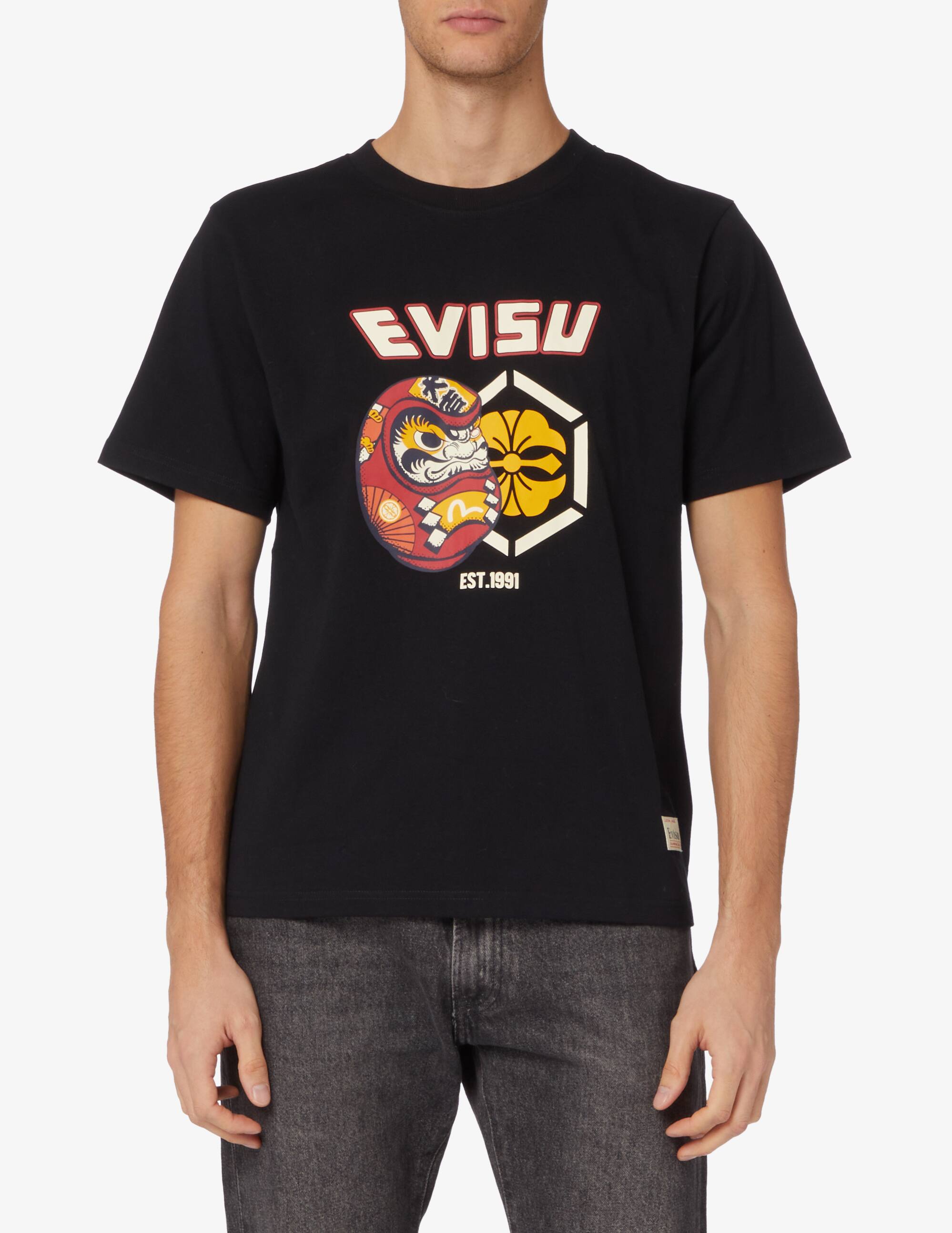 Shop Evisu Evisu paint t-shirt - Black on Rinascente