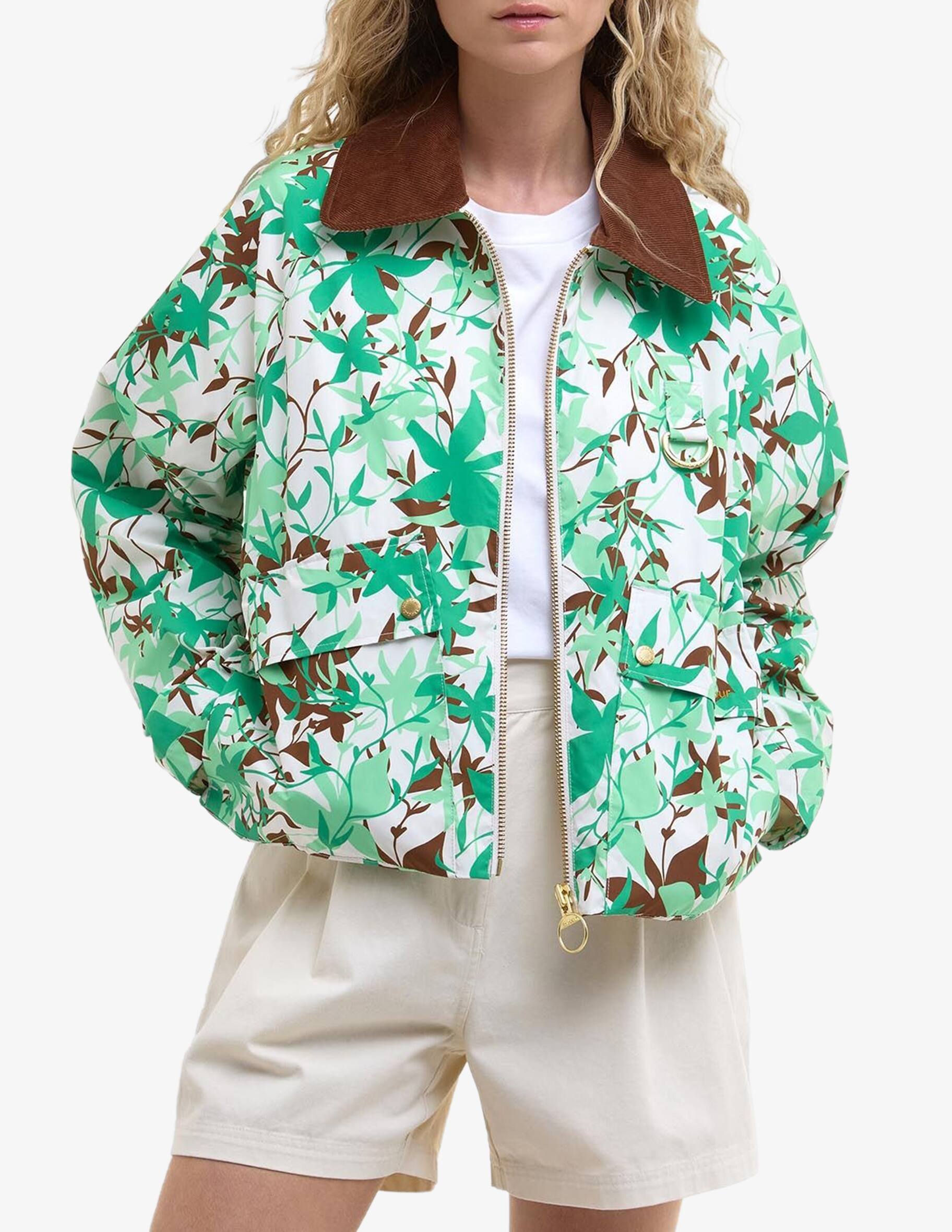 Shop Barbour Kaley floral jacket on Rinascente
