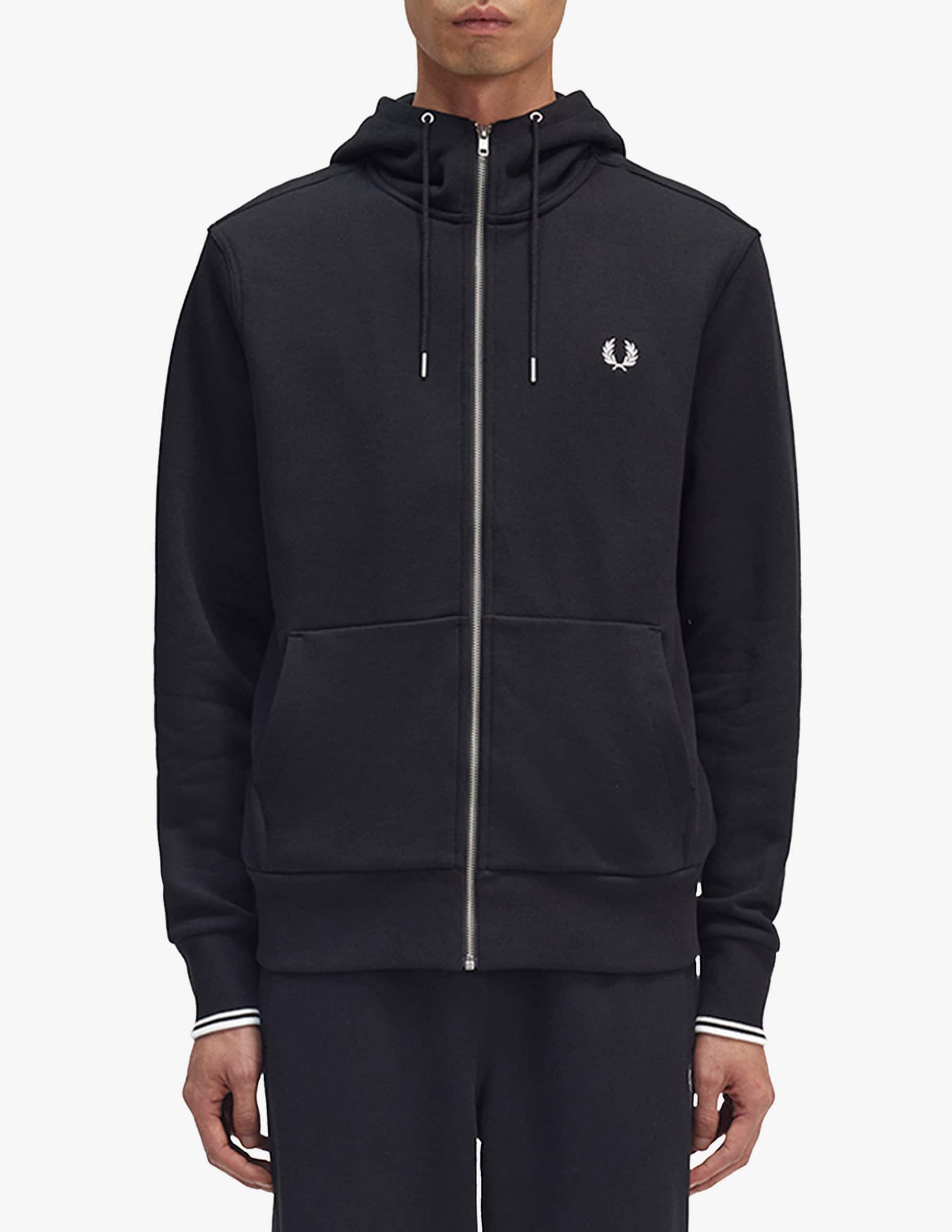 Shop Fred Perry Full zip hoodie on Rinascente