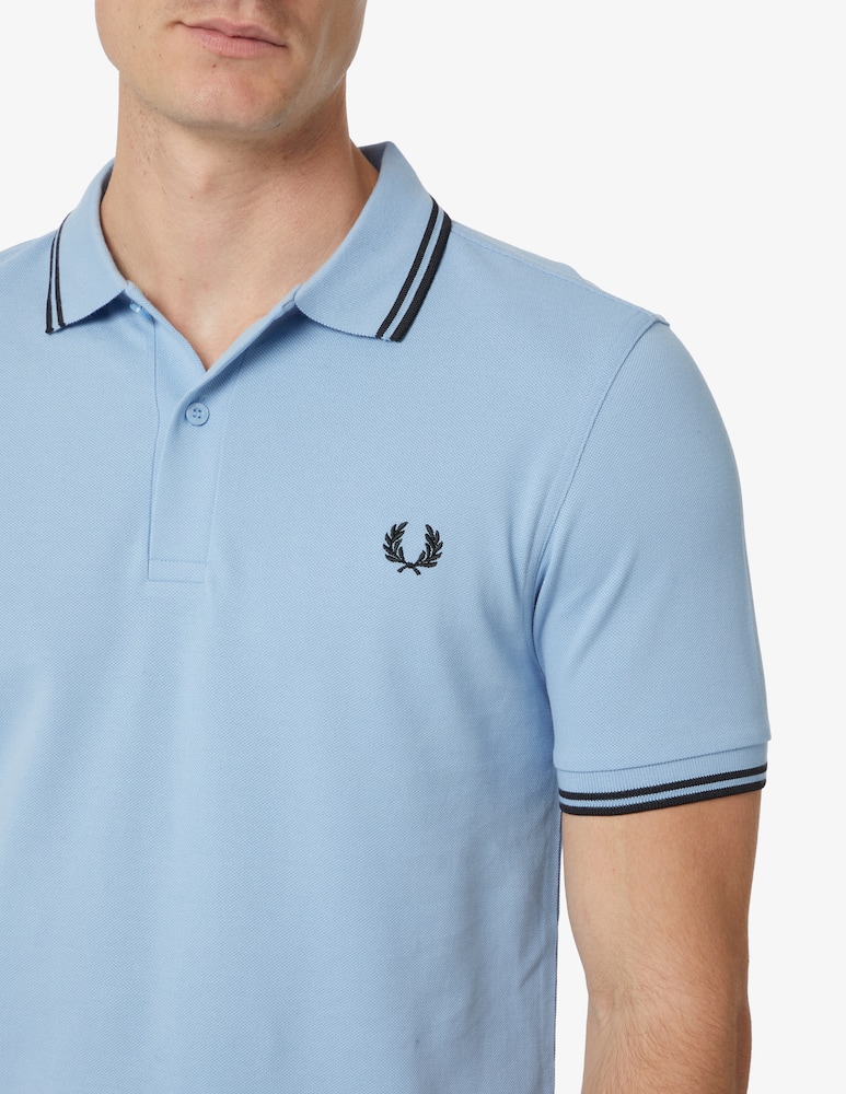 Shop Fred Perry Basic polo with profiles - Light blue on Rinascente