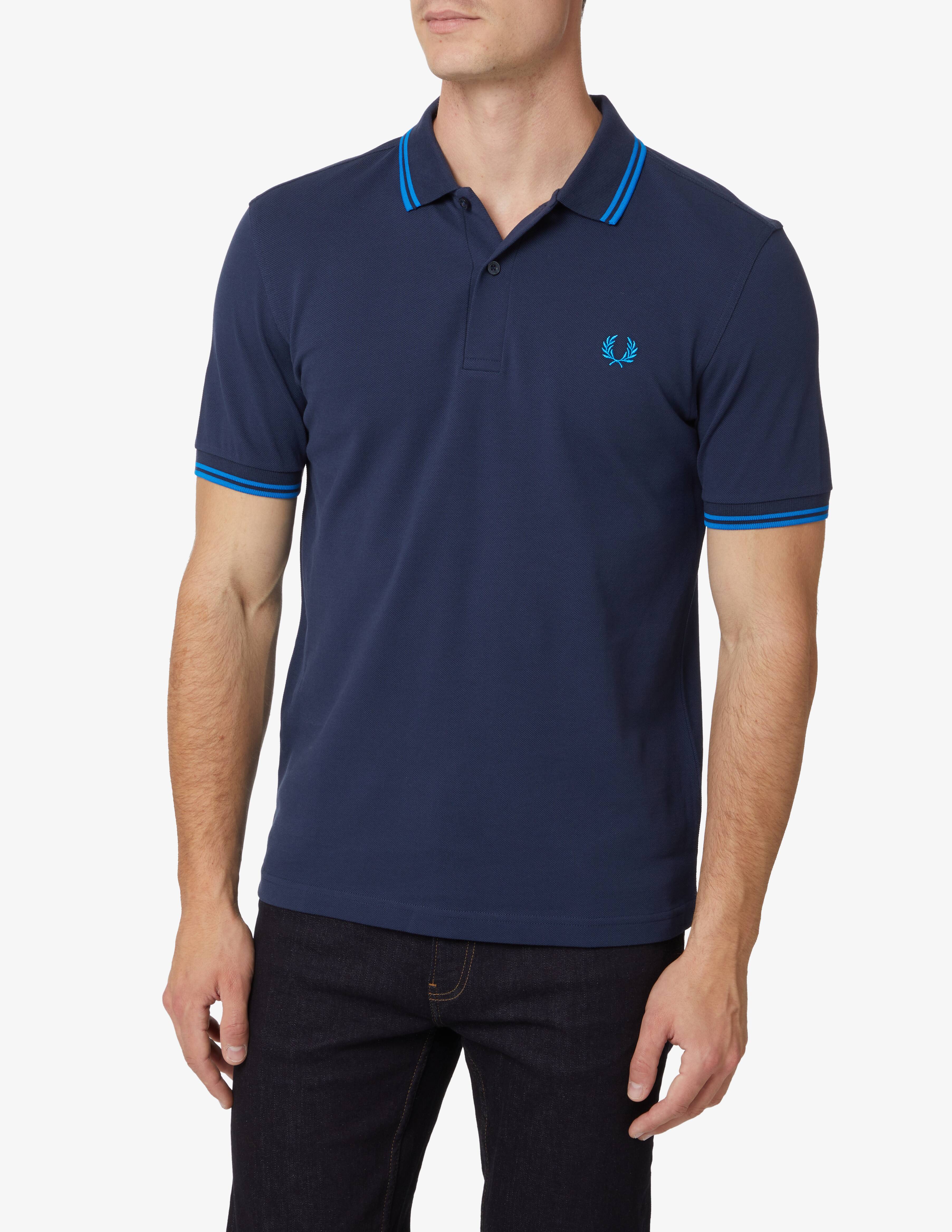 Shop Fred Perry Basic polo with profiles - Blue on Rinascente