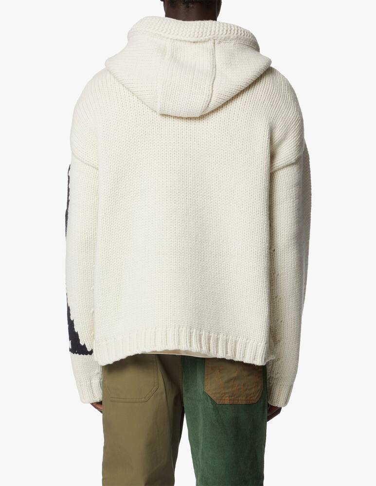 Shop JW Anderson Wool chunky hooded sweater on Rinascente