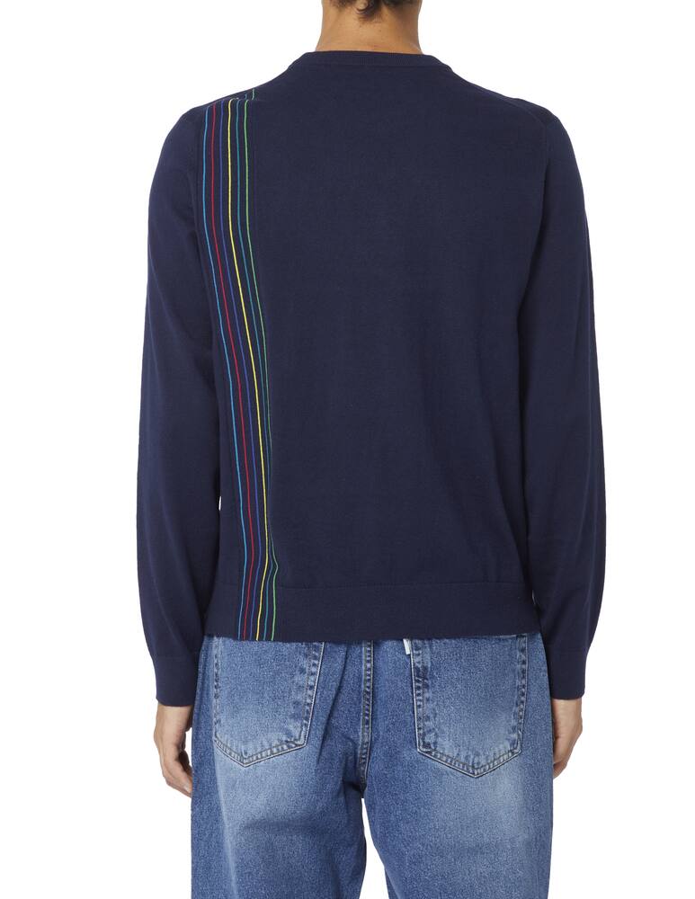 Shop PS Paul Smith Stripe logo crewneck jumper on Rinascente