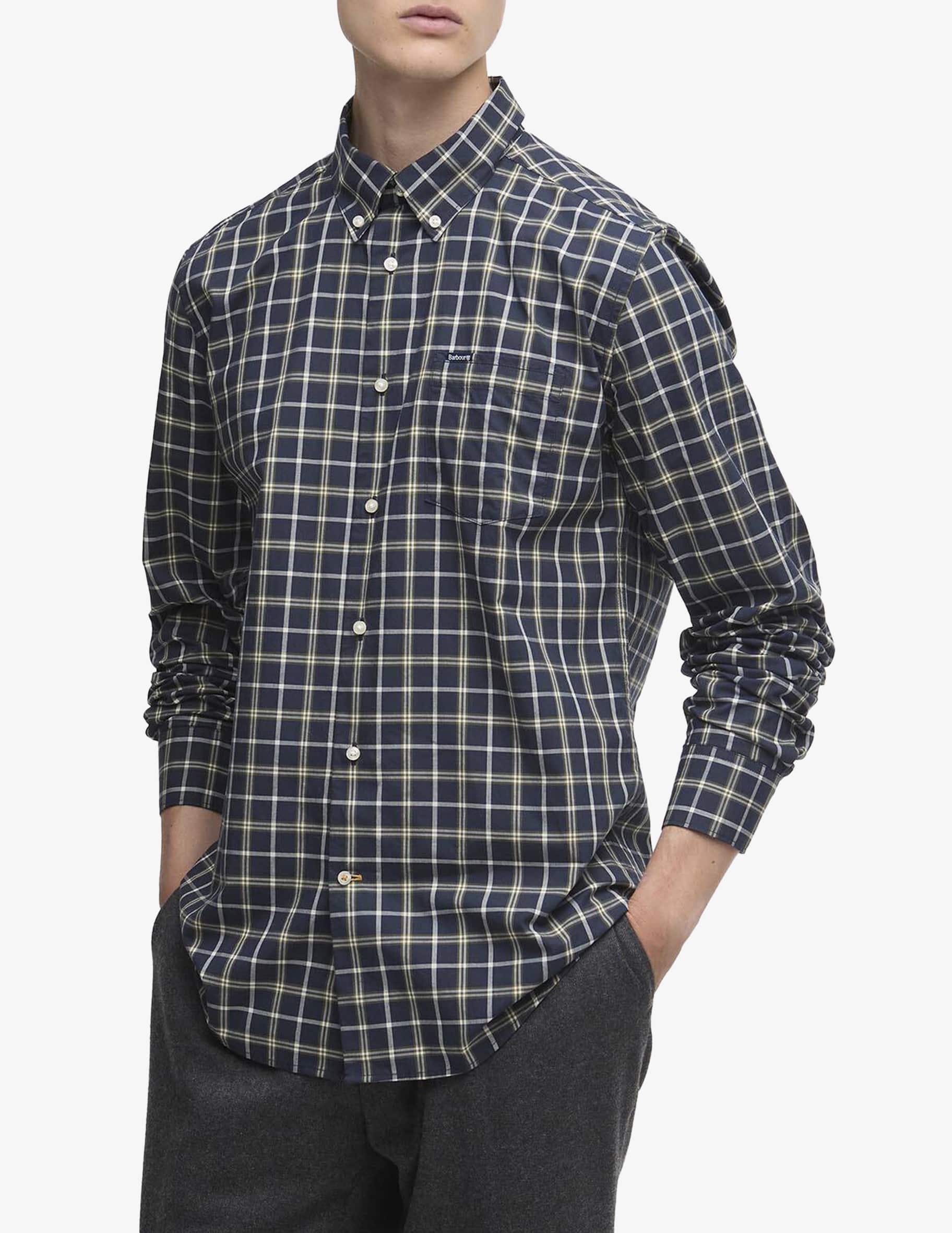 Shop Barbour Check poplin shirt on Rinascente