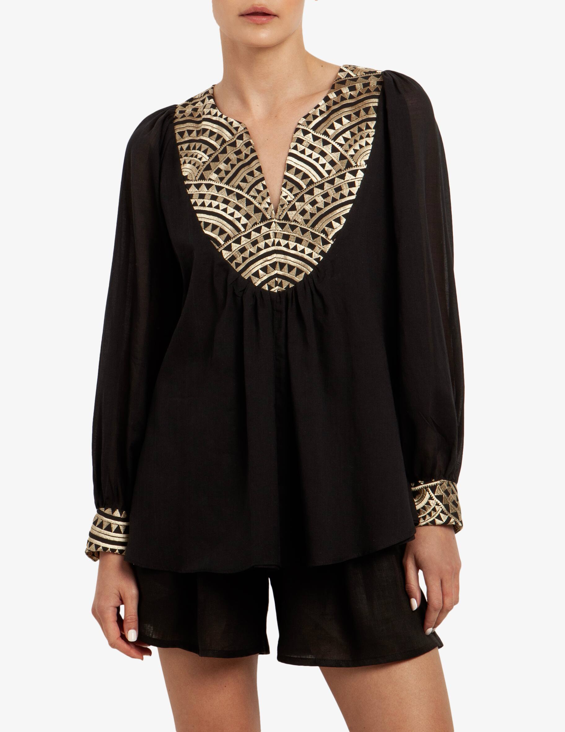 Shop Greek Archaic Kori Linen blouse on Rinascente