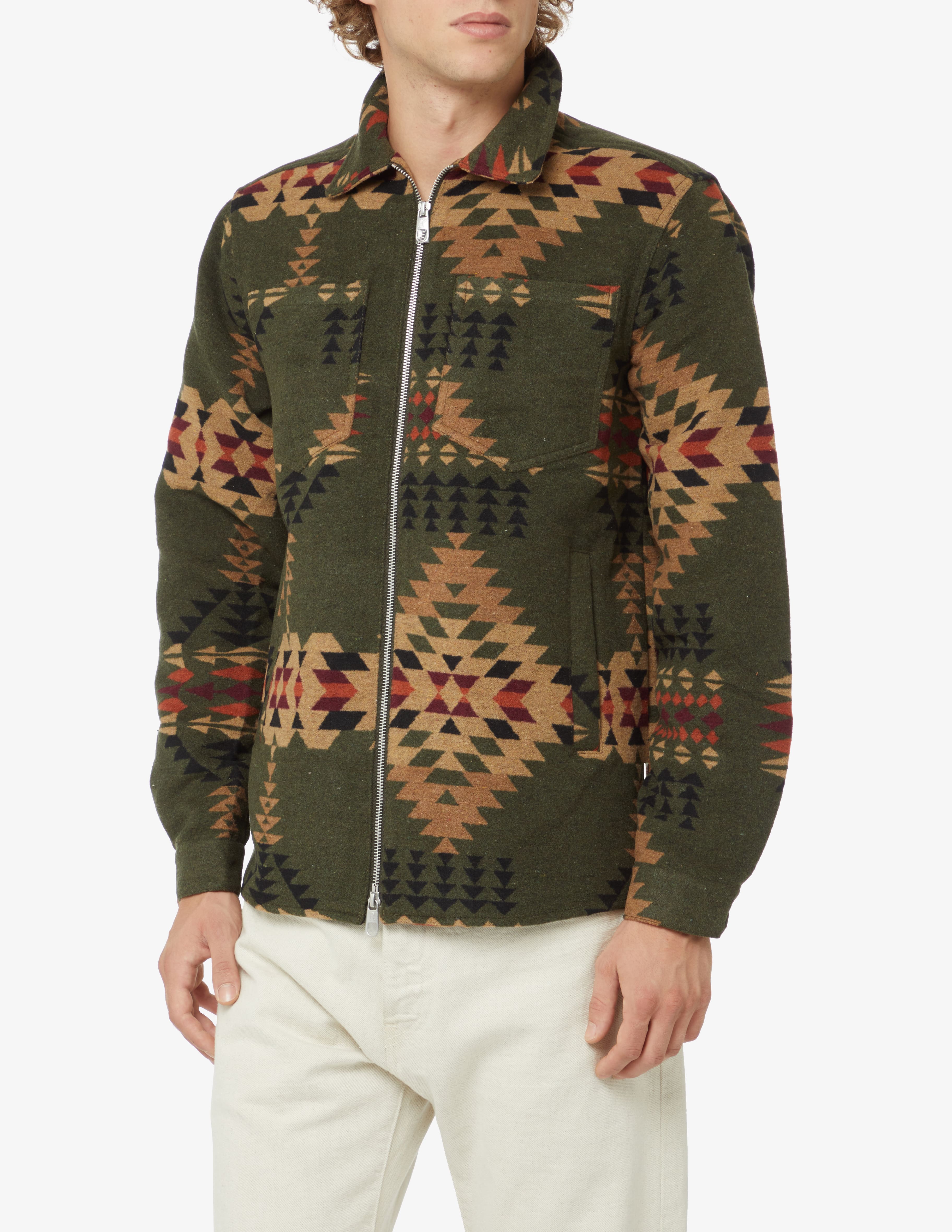 Shop Revolution Aztec print overshirt - Multi on Rinascente