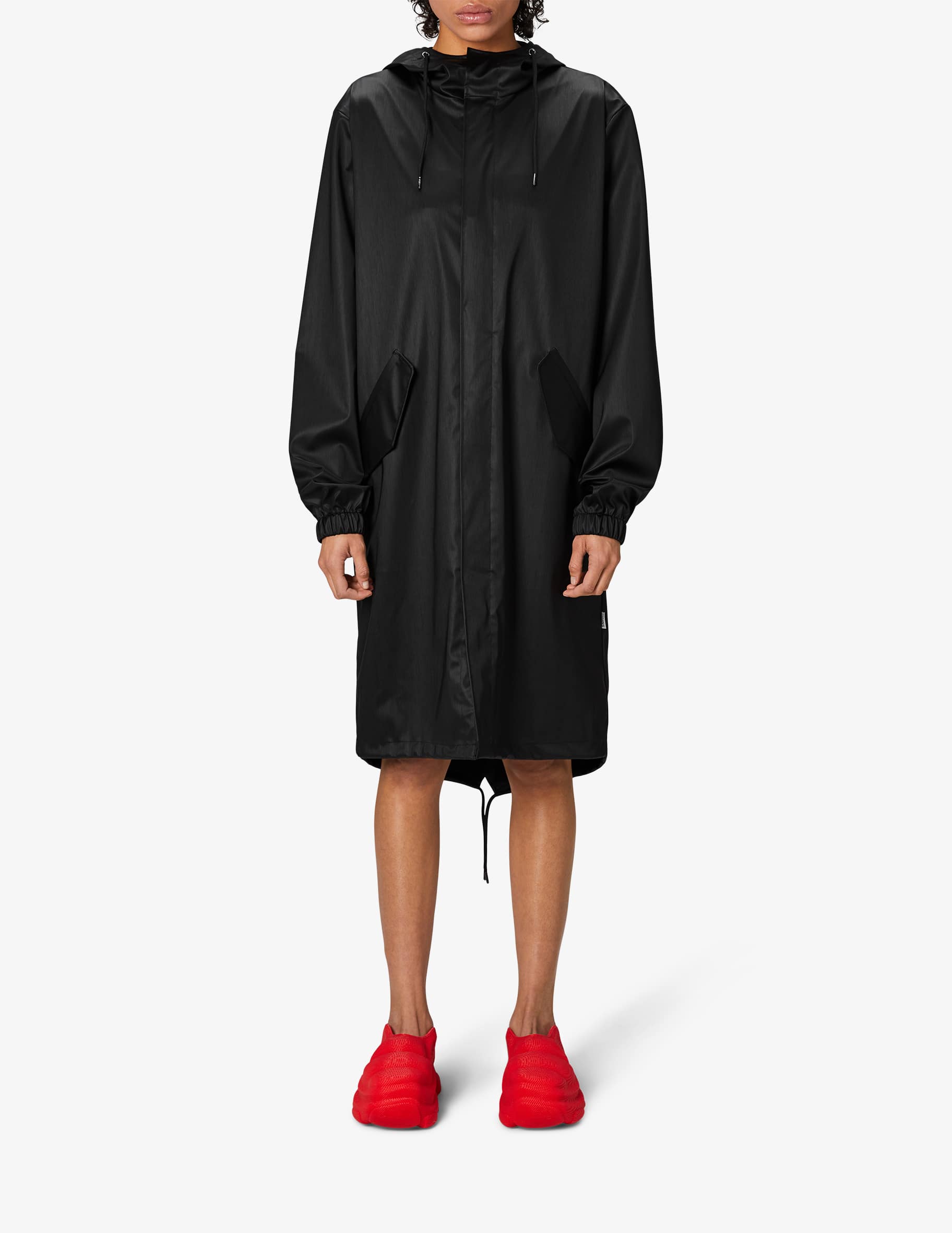 Shop Rains Extra long fishtail raincoat jacket on Rinascente