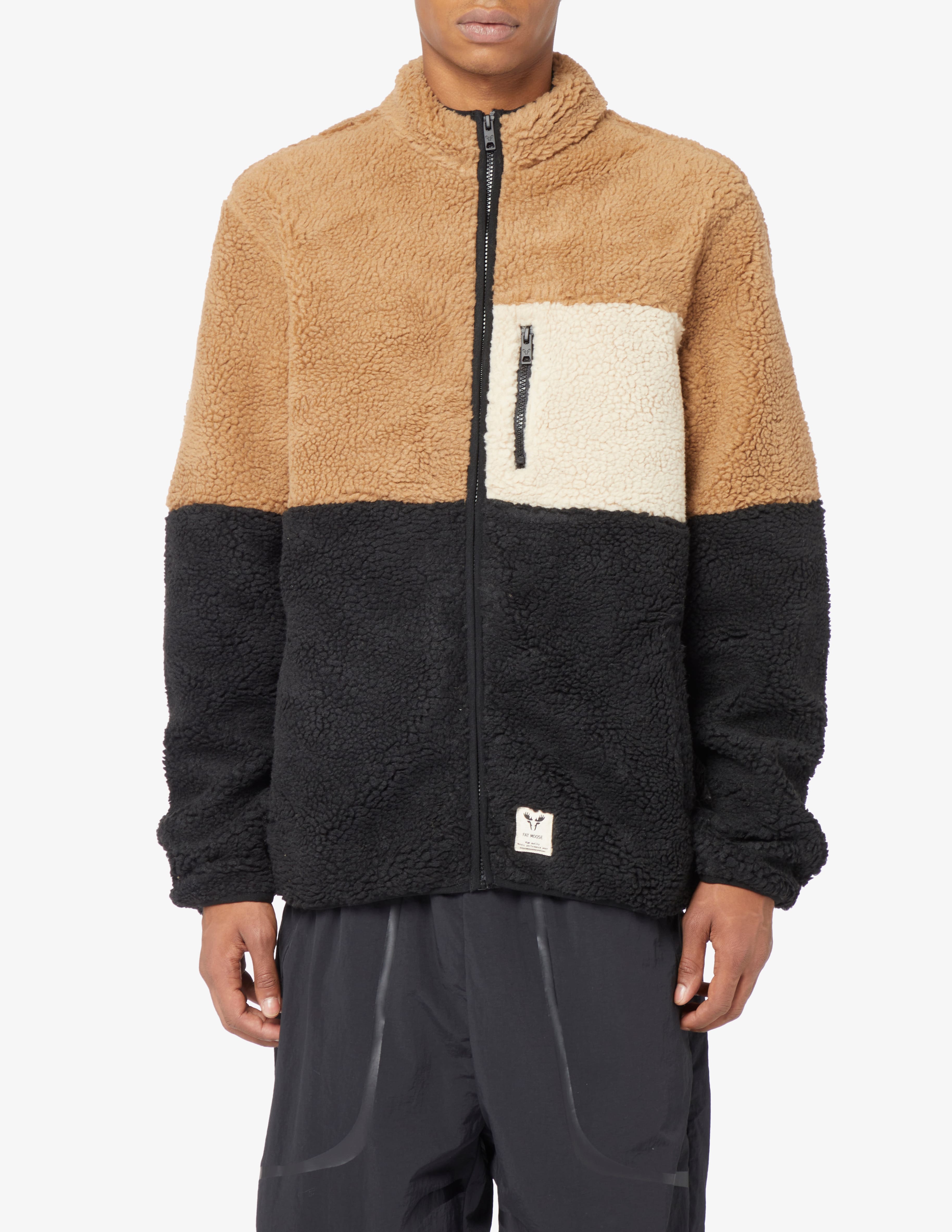 Shop Fat Moose Hugh block fleece jacket on Rinascente