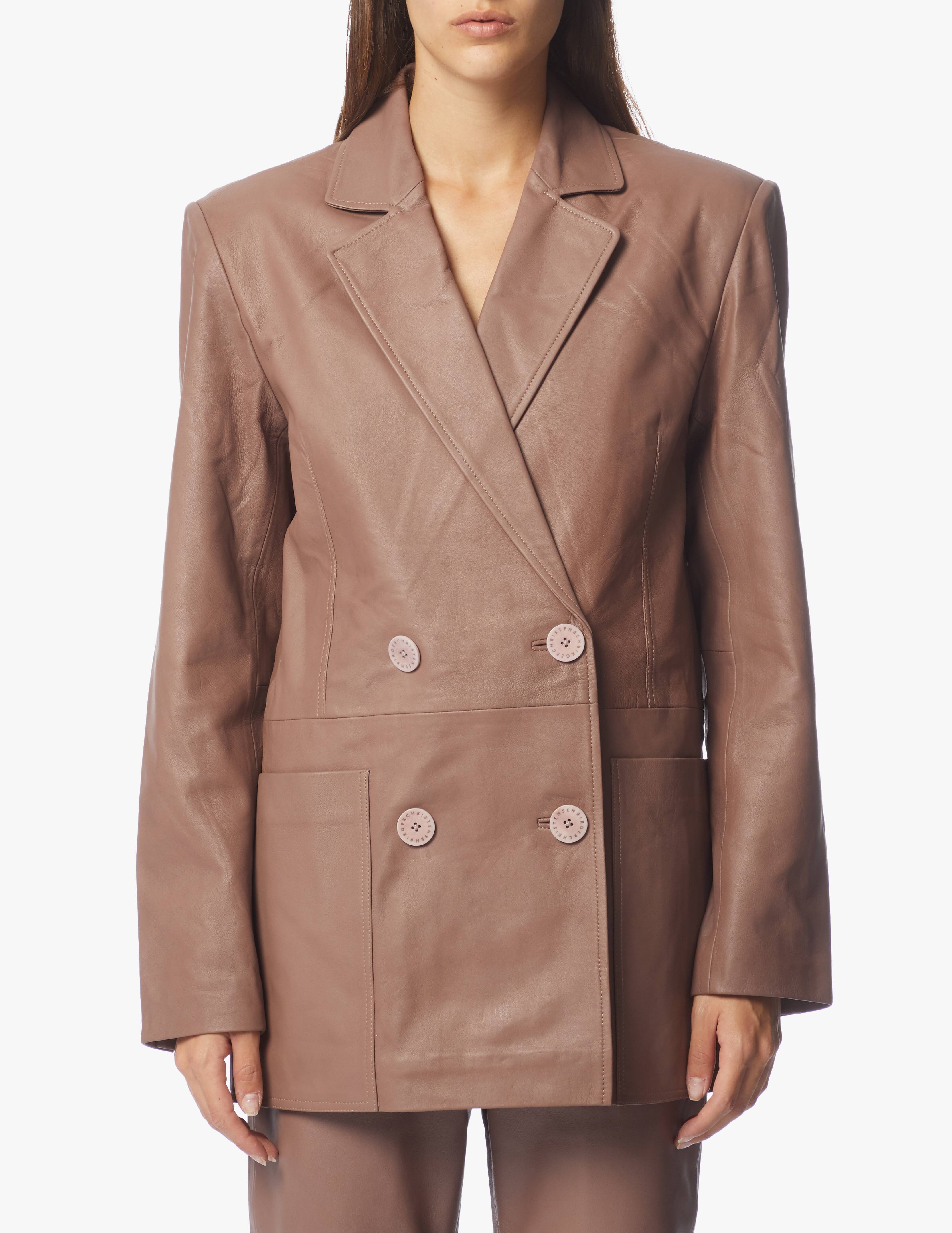 Shop Remain Leather blazer Deborah on Rinascente