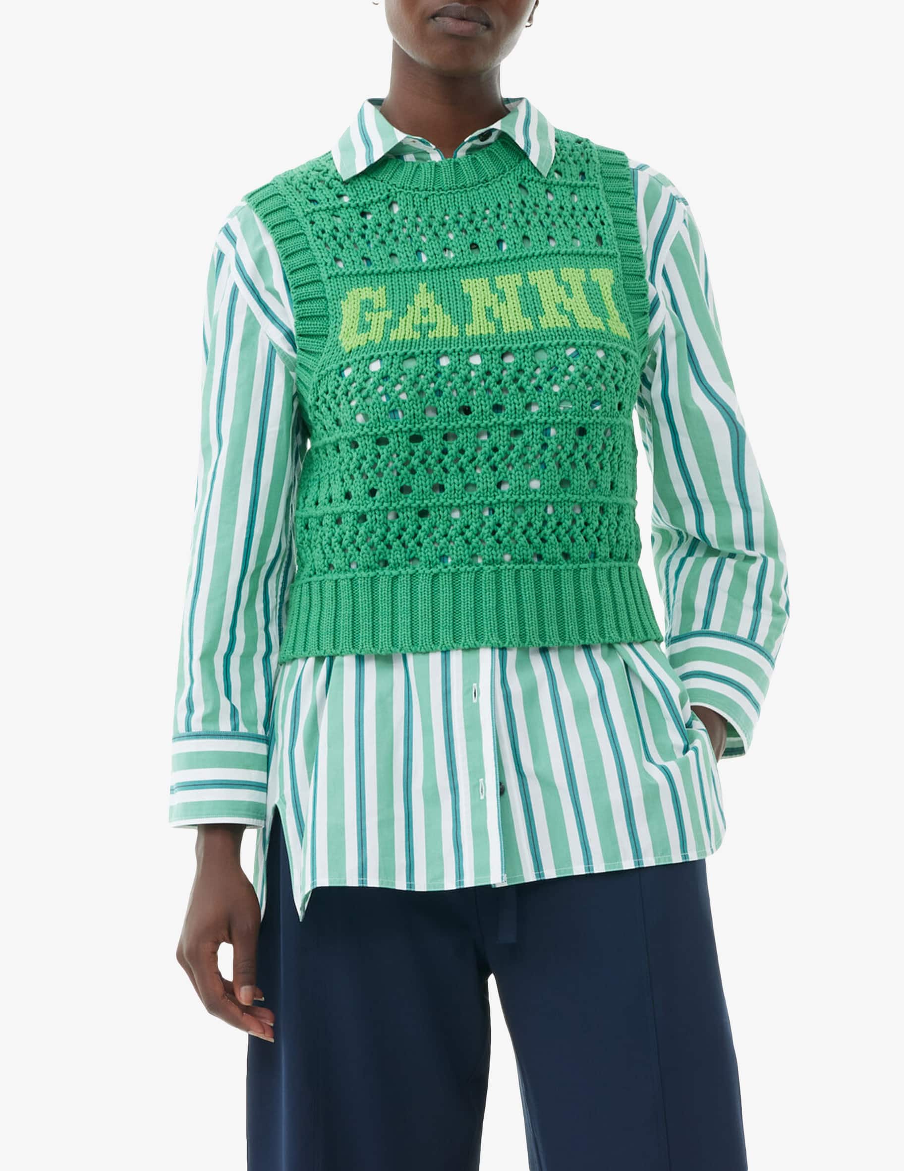 Acquista Ganni Gilet in cotone con logo su Rinascente