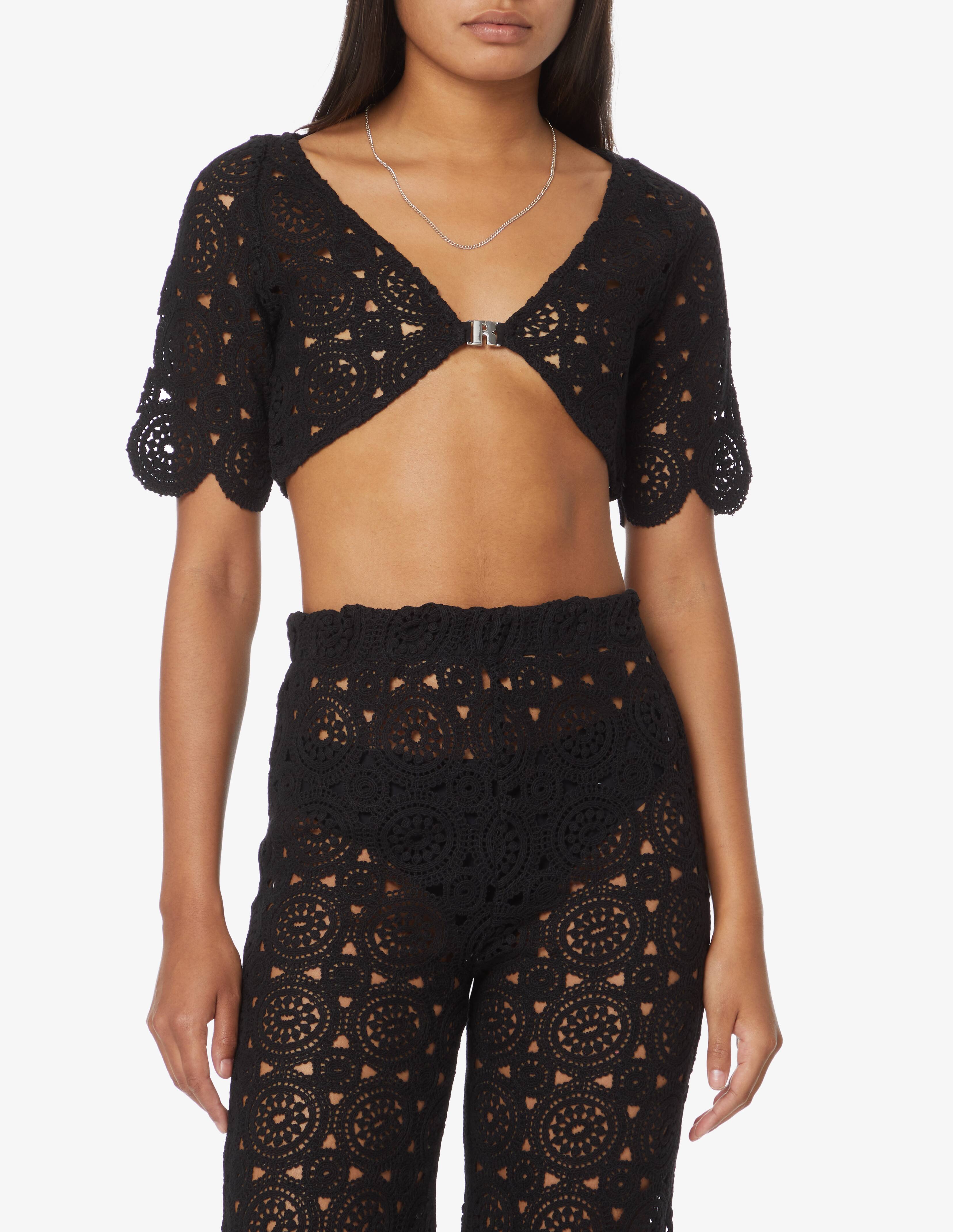 Acquista Rotate Top crop all'uncinetto - Nero su Rinascente