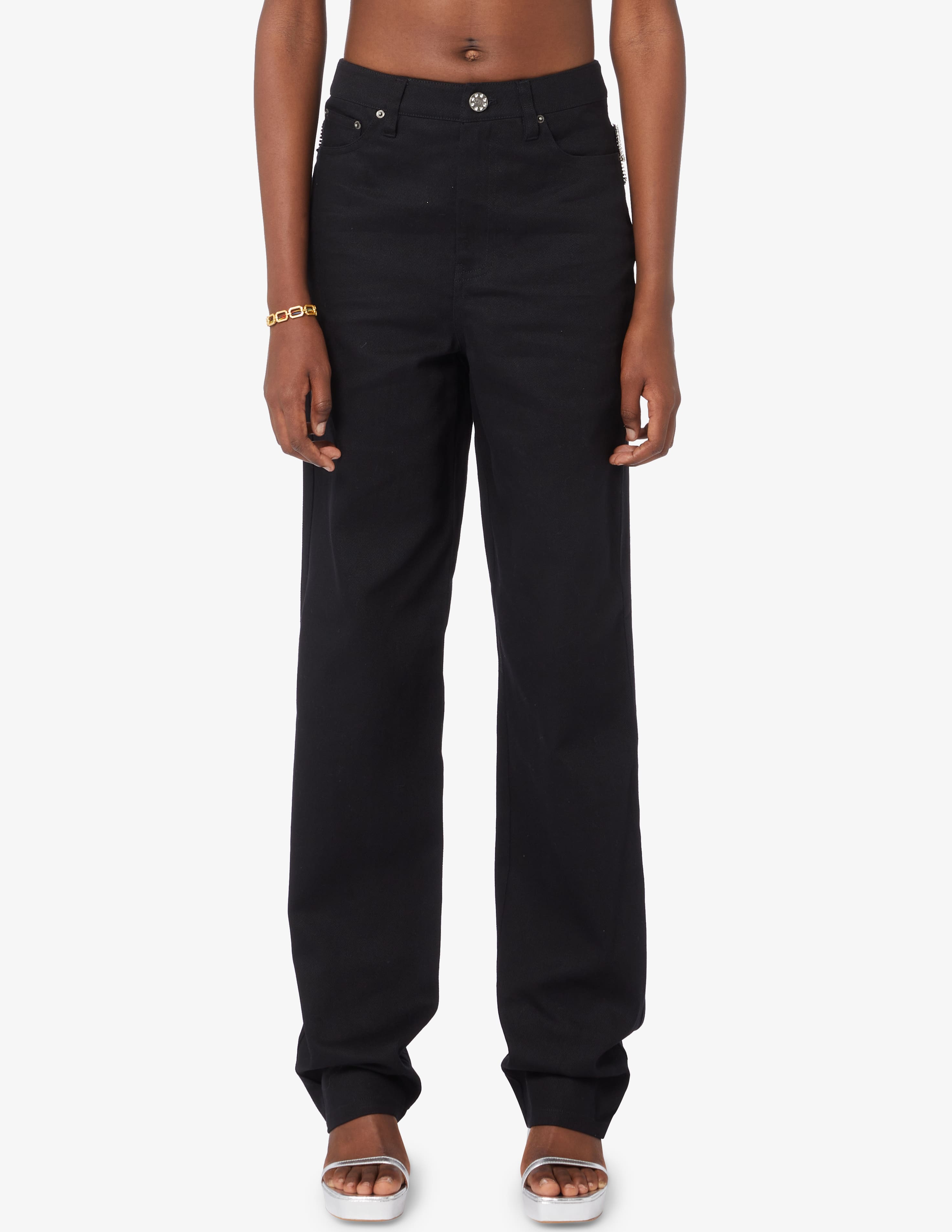 Shop Rotate High rise straight jeans on Rinascente