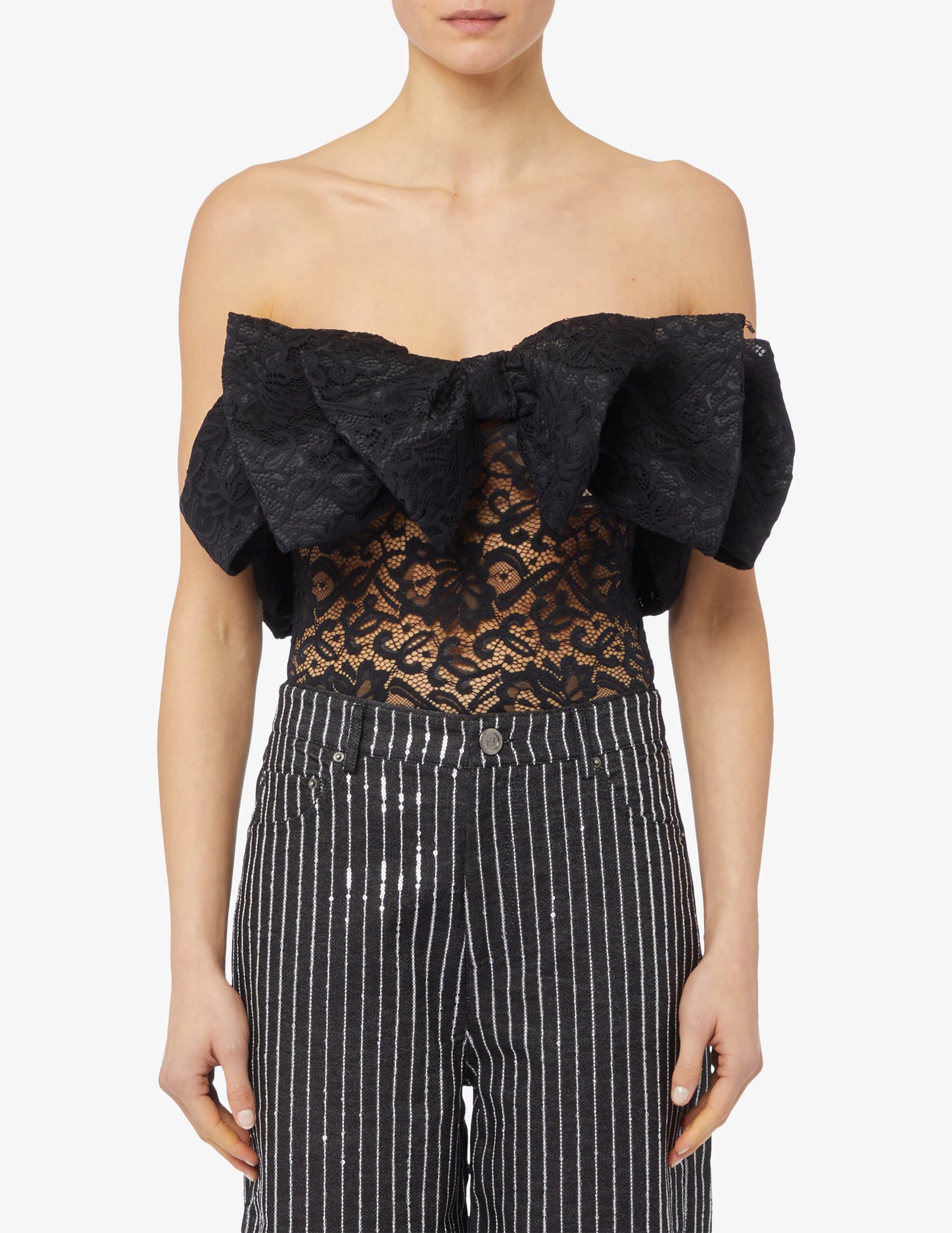 Shop Rotate Lace bow body on Rinascente