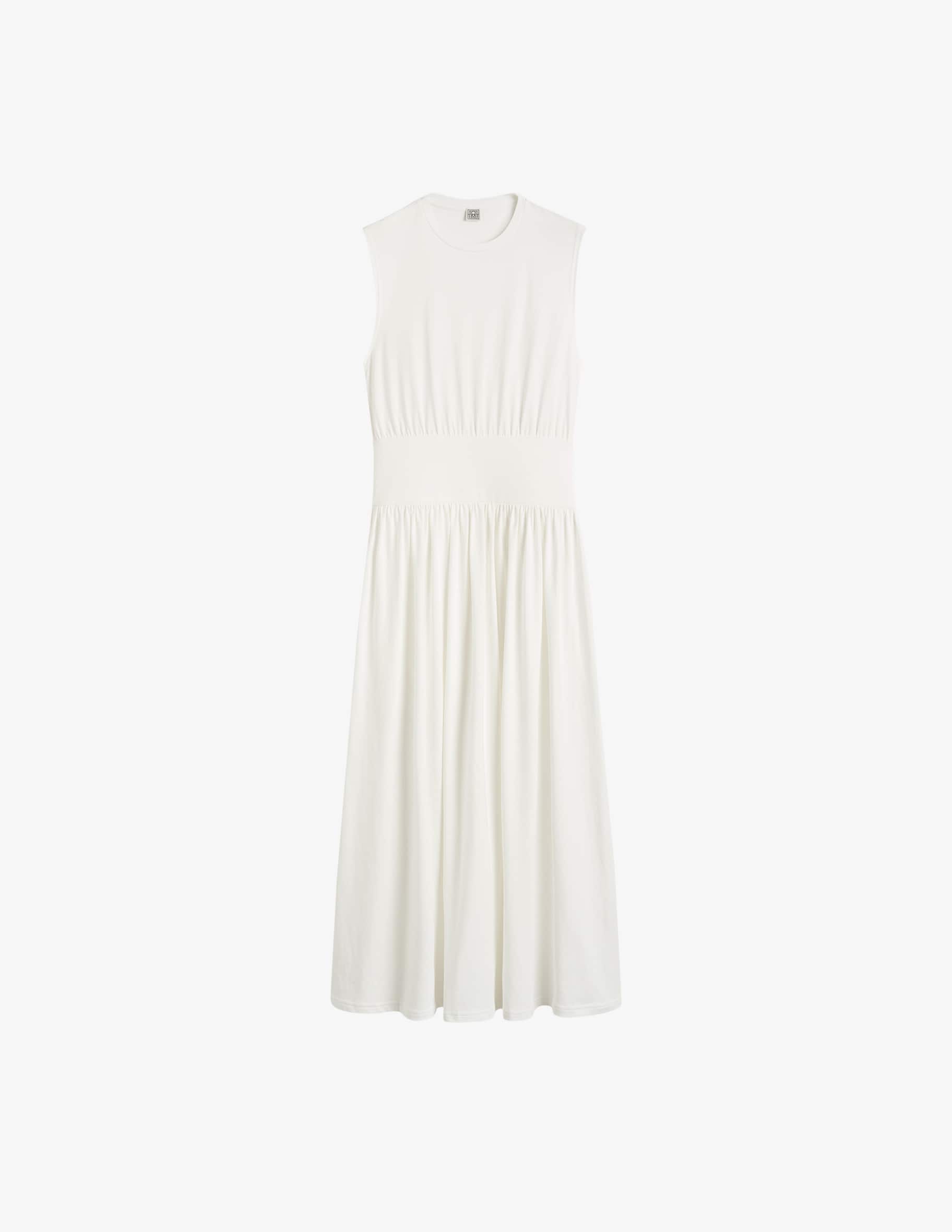Shop TOTEME Sleeveless cotton tee dress on Rinascente