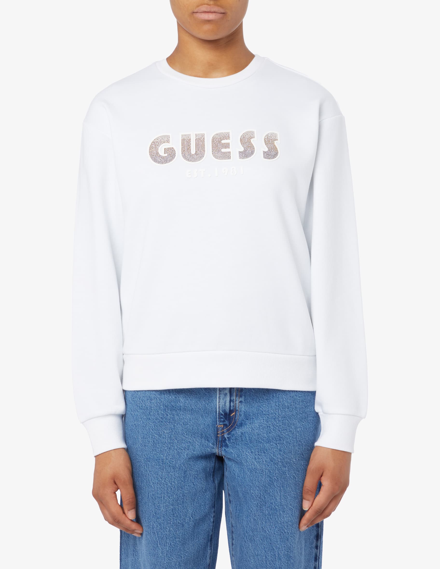 Shop Guess Logo sweatshirt on Rinascente
