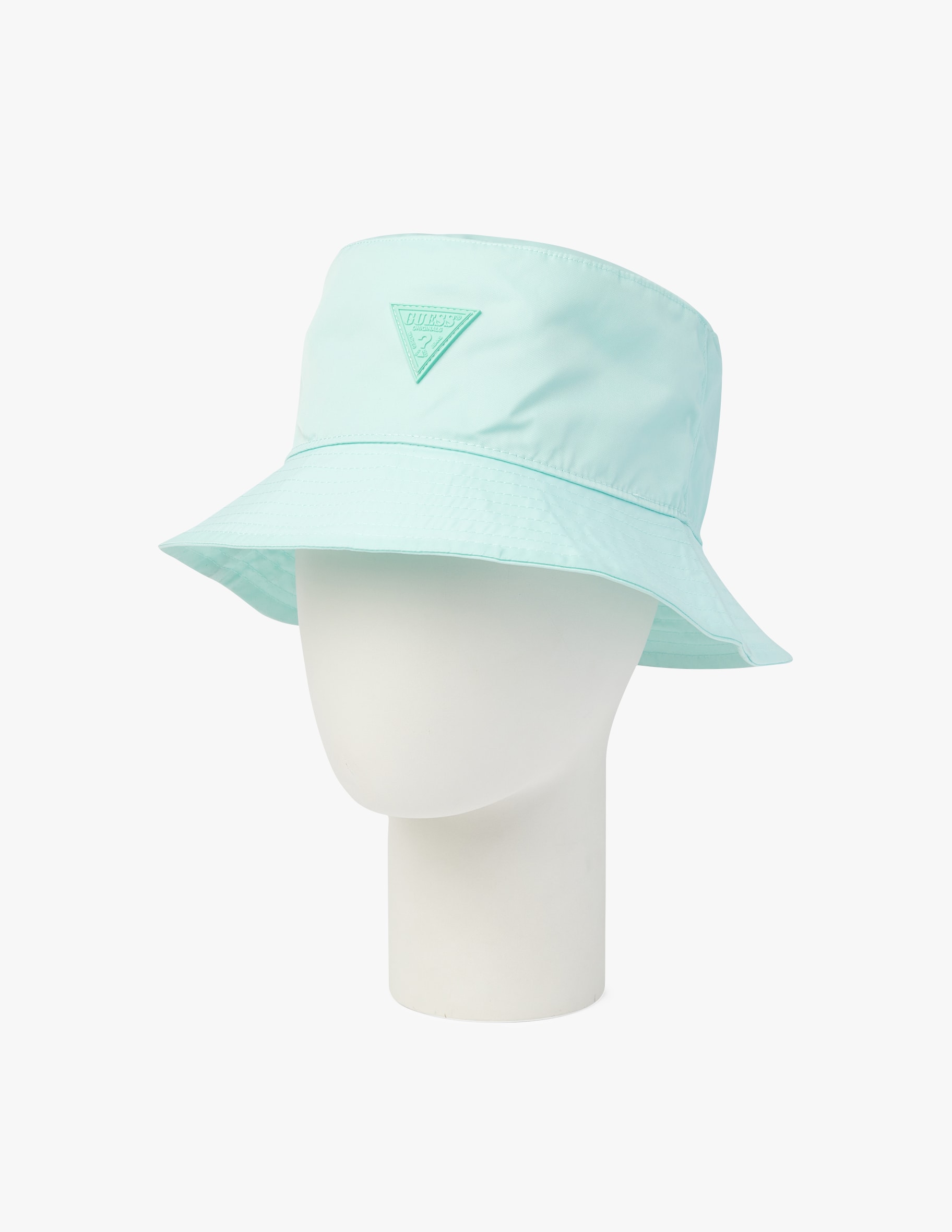 Shop Guess Original Triangle bucket hat - light blue on Rinascente